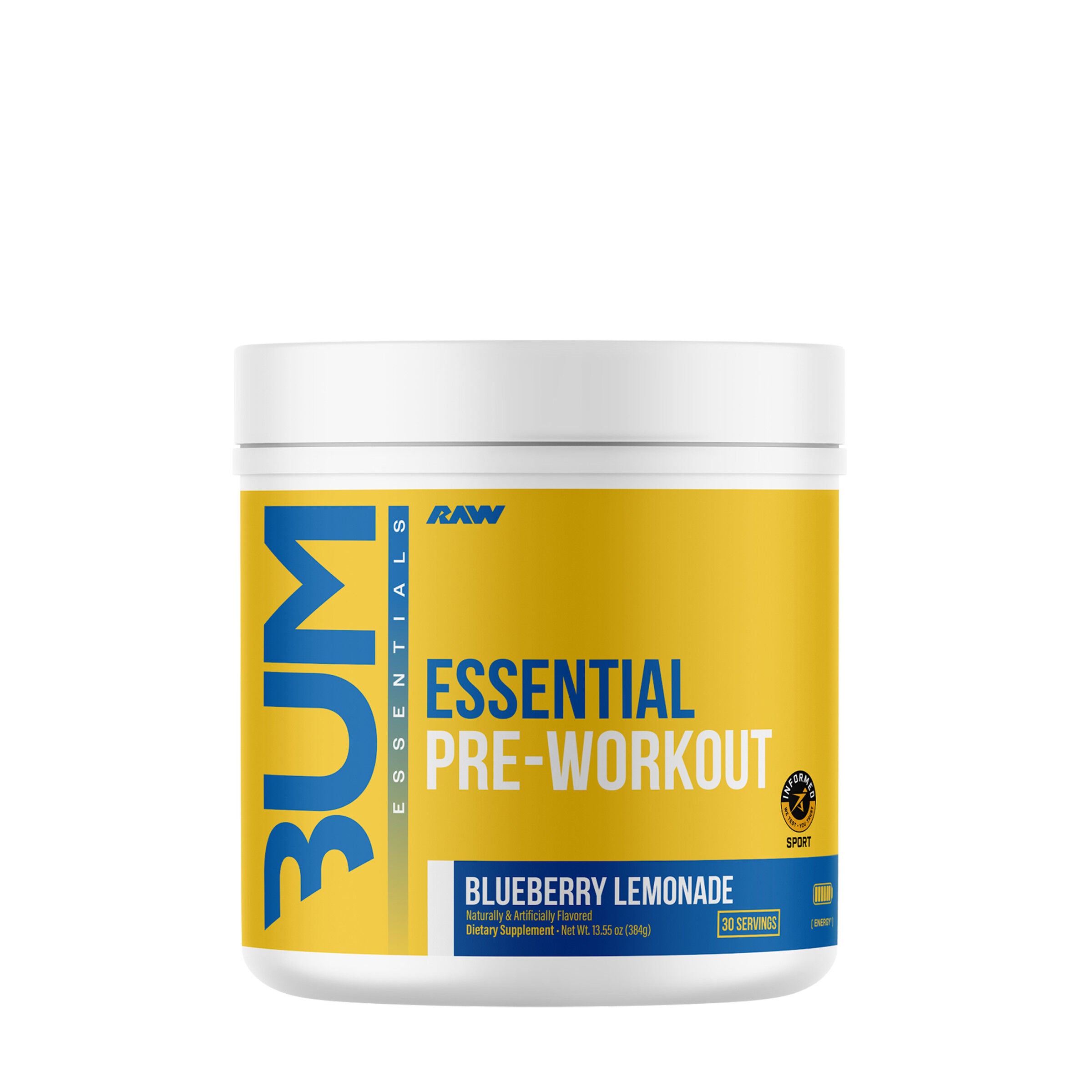 Raw Nutrition - Essential Pre-Workout - Blueberry Lemonade (30 Servings ...