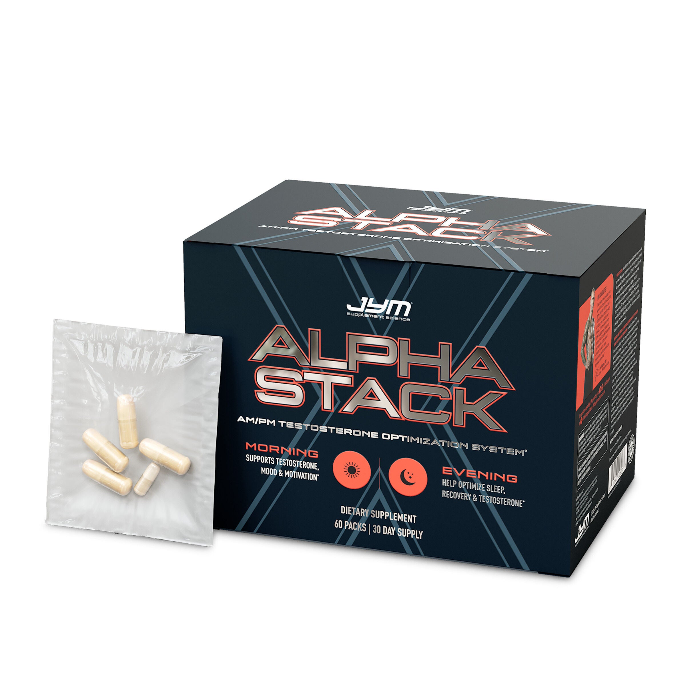 Jym® - Alpha Stack AM/PM Testosterone Optimization System - 60 Packs ...