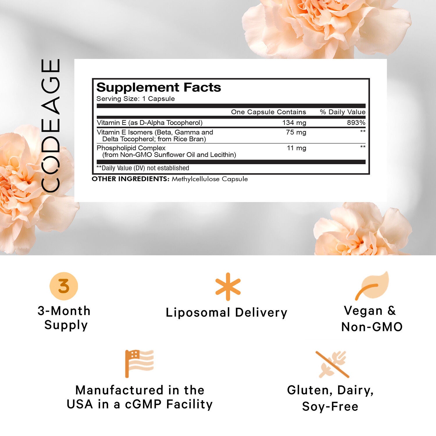 Codeage - Liposomal Vitamin E - 90 Capsules | GNC