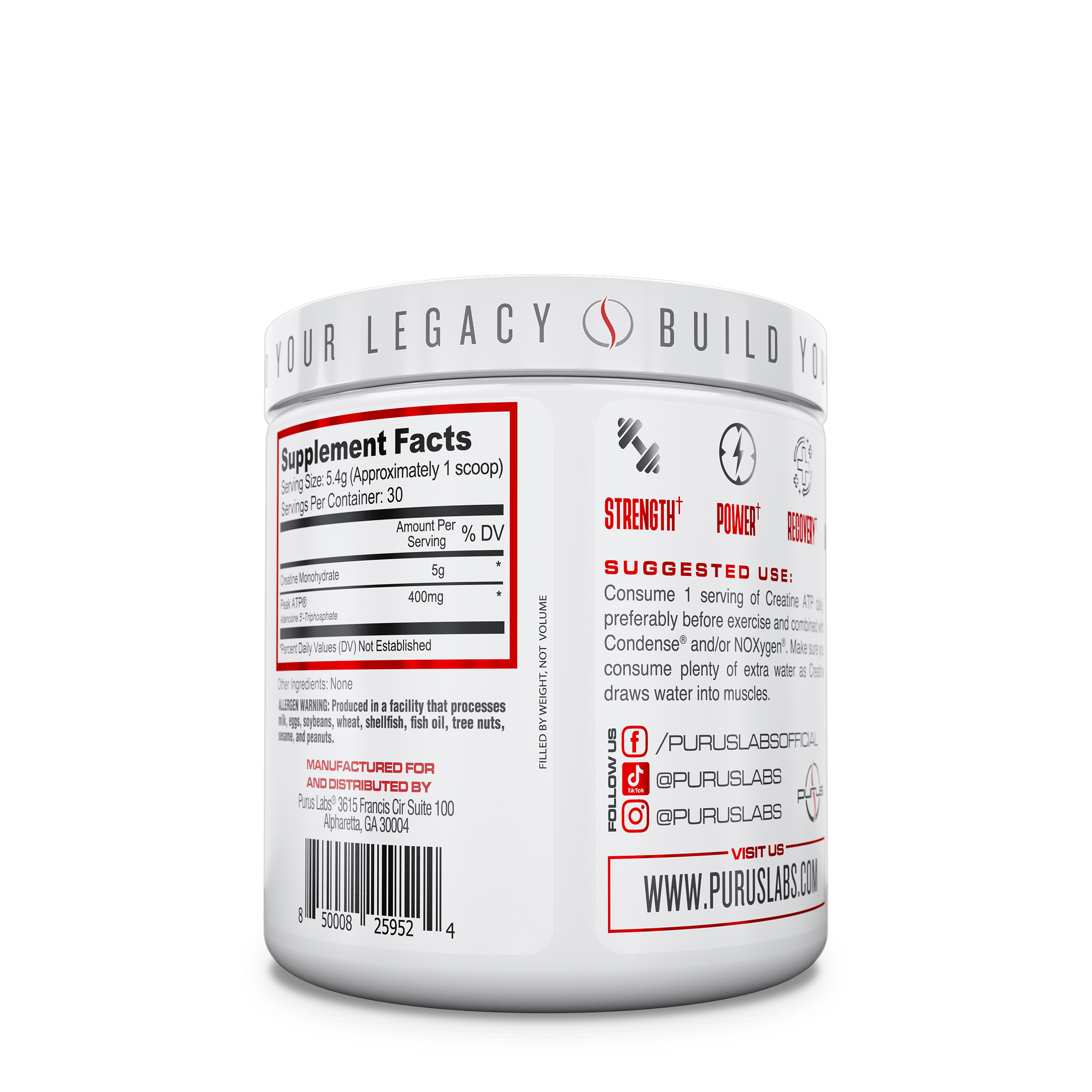 Purus Labs® - Creatine ATP - Unflavored (30 Servings) | GNC
