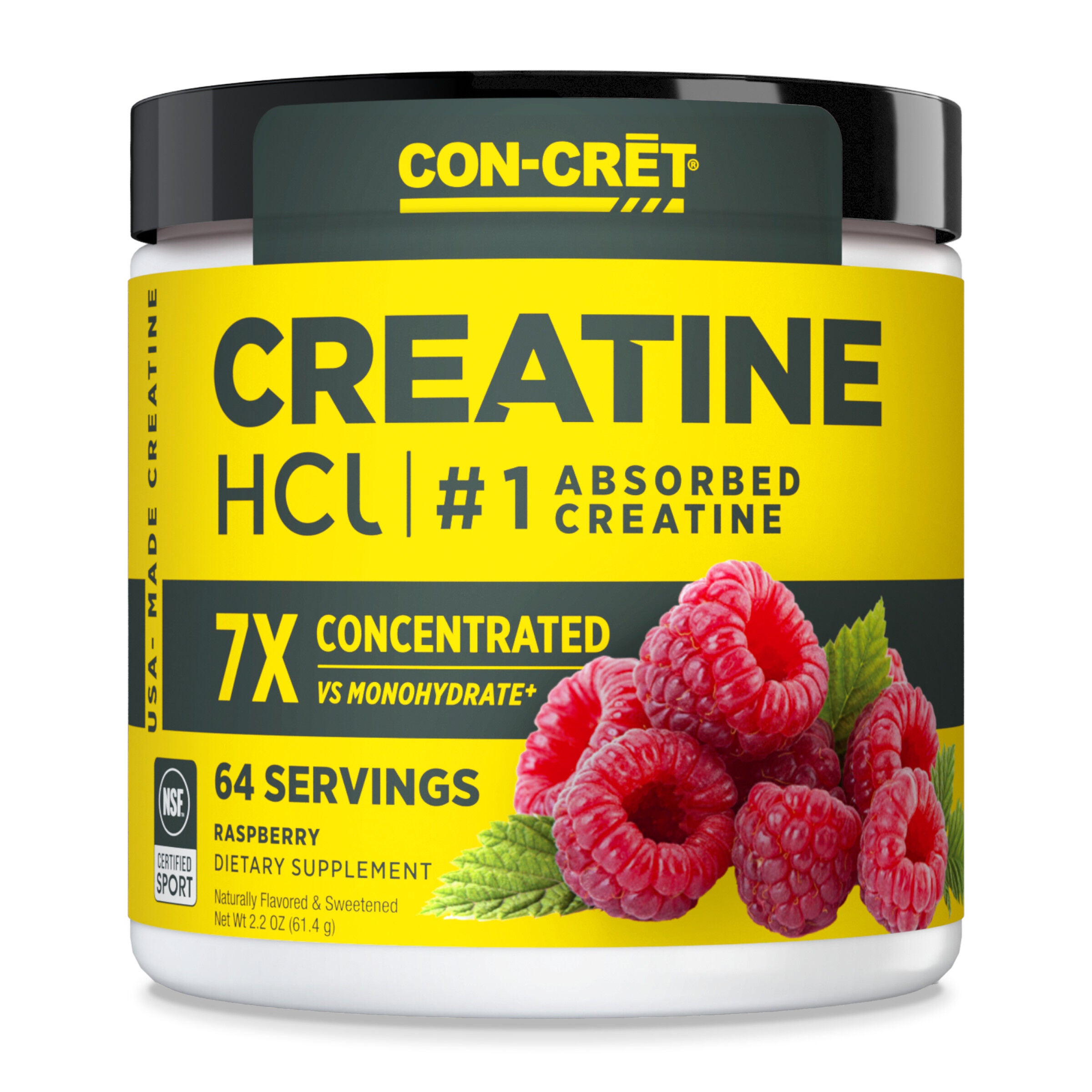CON-CRET®- Creatine HCl Powder - Raspberry (64 Servings) | GNC