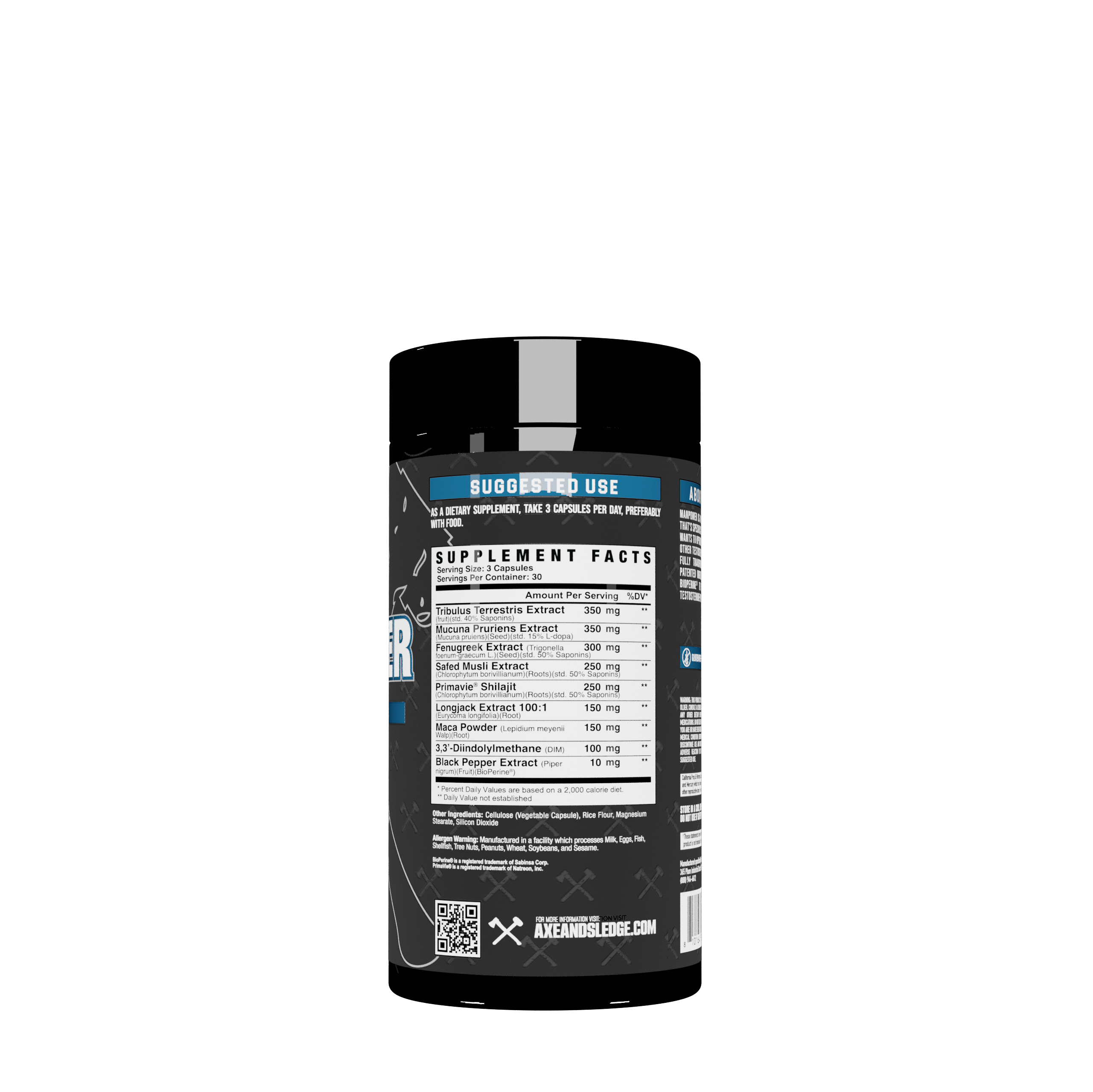 Axe & Sledge Manpower Natural Testosterone Booster - 90 Capsules (30 ...