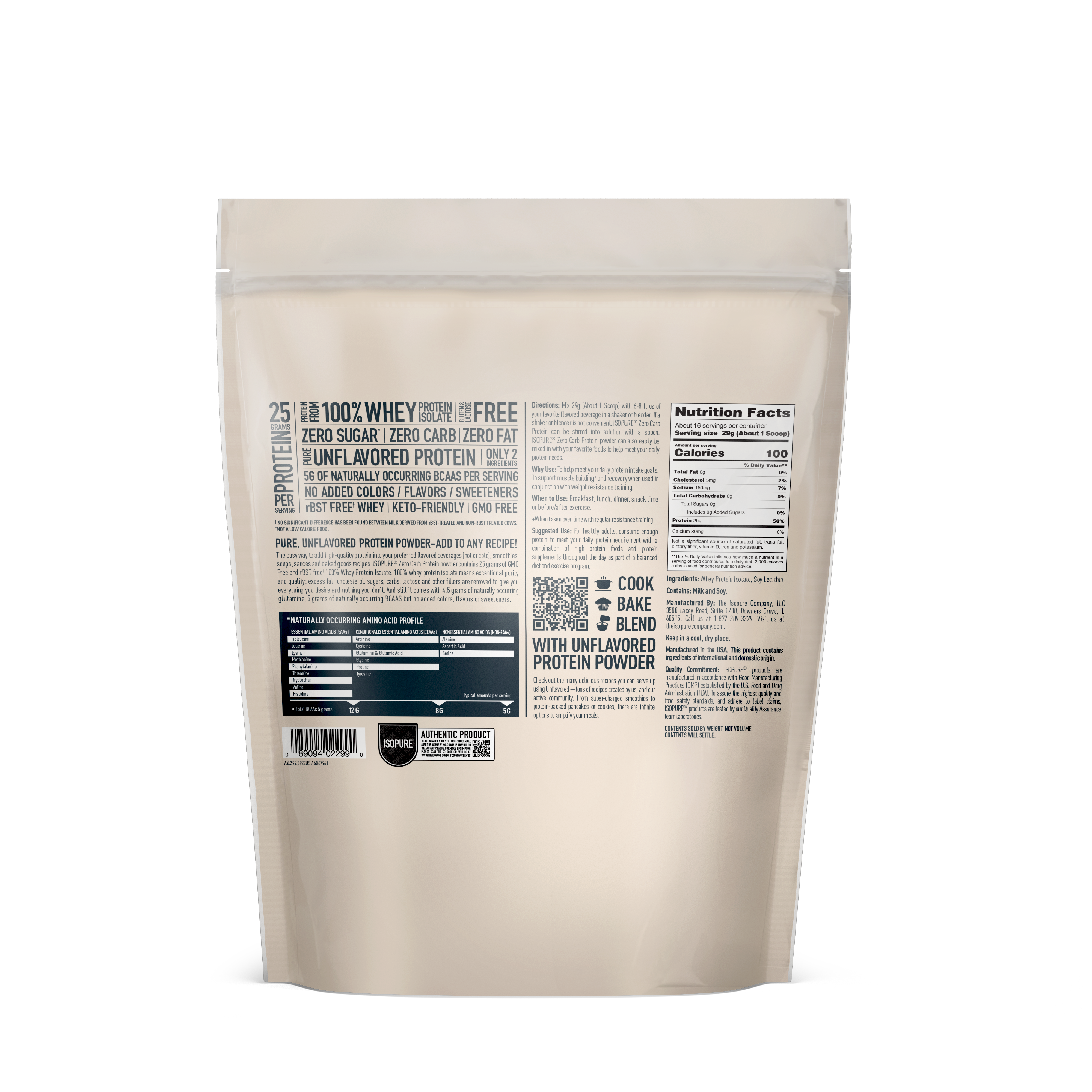 Isopure® - Zero Carb Protein - Unflavored (16 Servings) | GNC