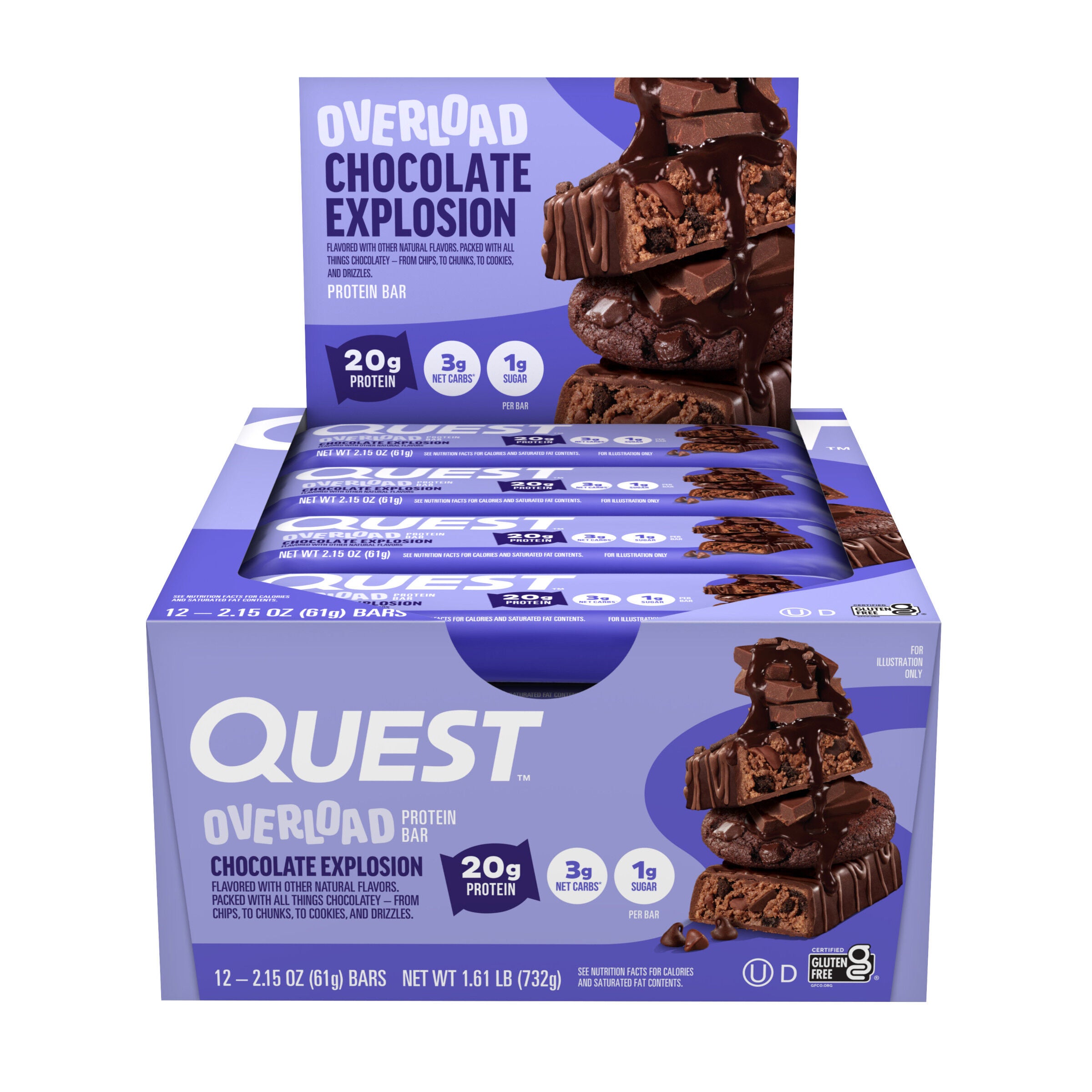 Quest® - Overload Protein Bar - Chocolate Explosion (12 Bars) | GNC