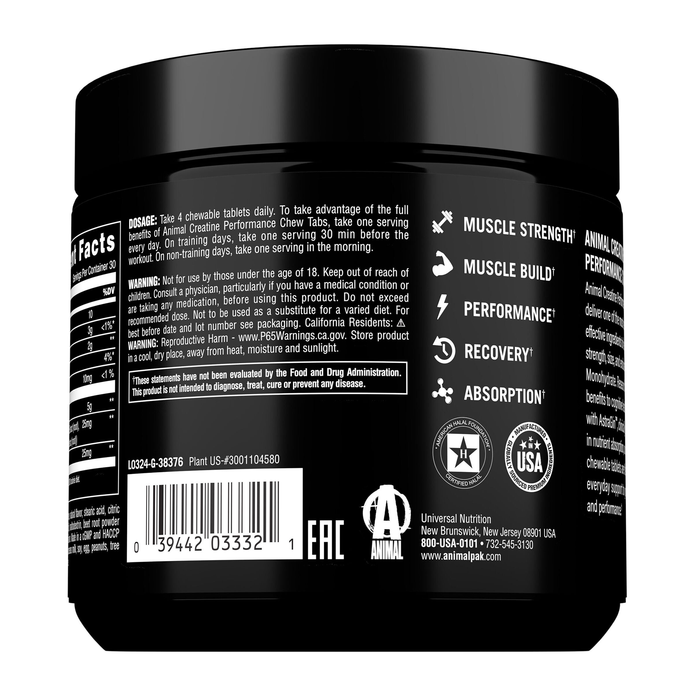 Universal Nutrition - Animal Creatine Chews - Grape - 120 Chewable ...