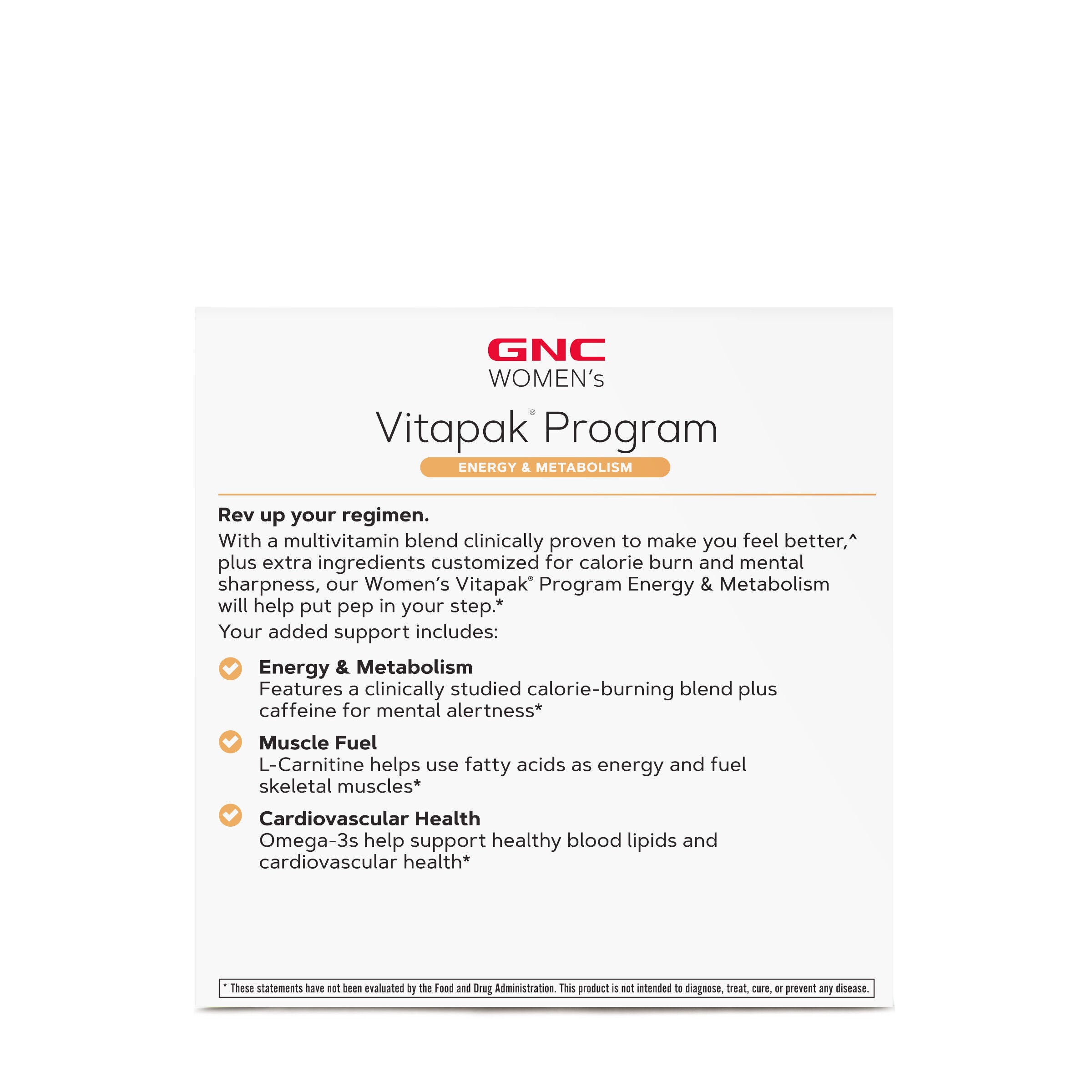 GNC Women's - Energy and Metabolism Vitapak® Program (30 Servings) | GNC