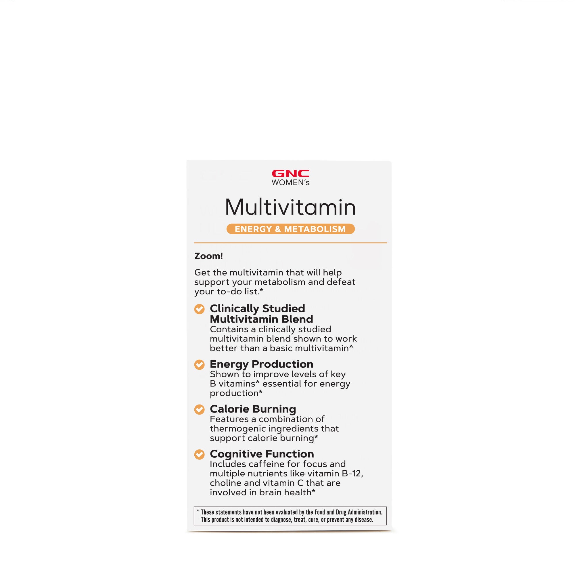 GNC Women's - Multivitamin Energy & Metabolism - 90 Caplets (45 ...