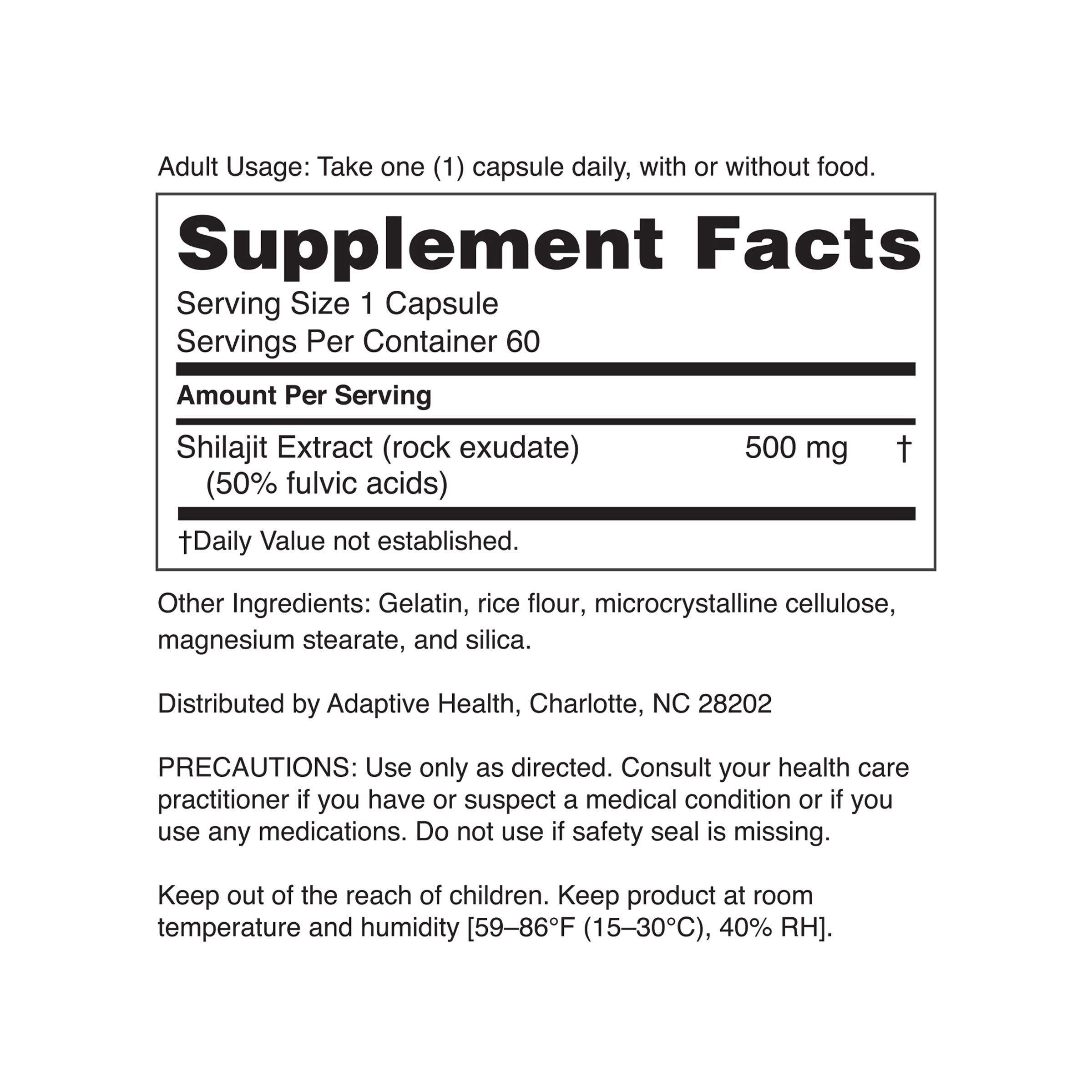Nugenix® - Shilajit 500mg - 60 Capsules (60 Servings) | GNC