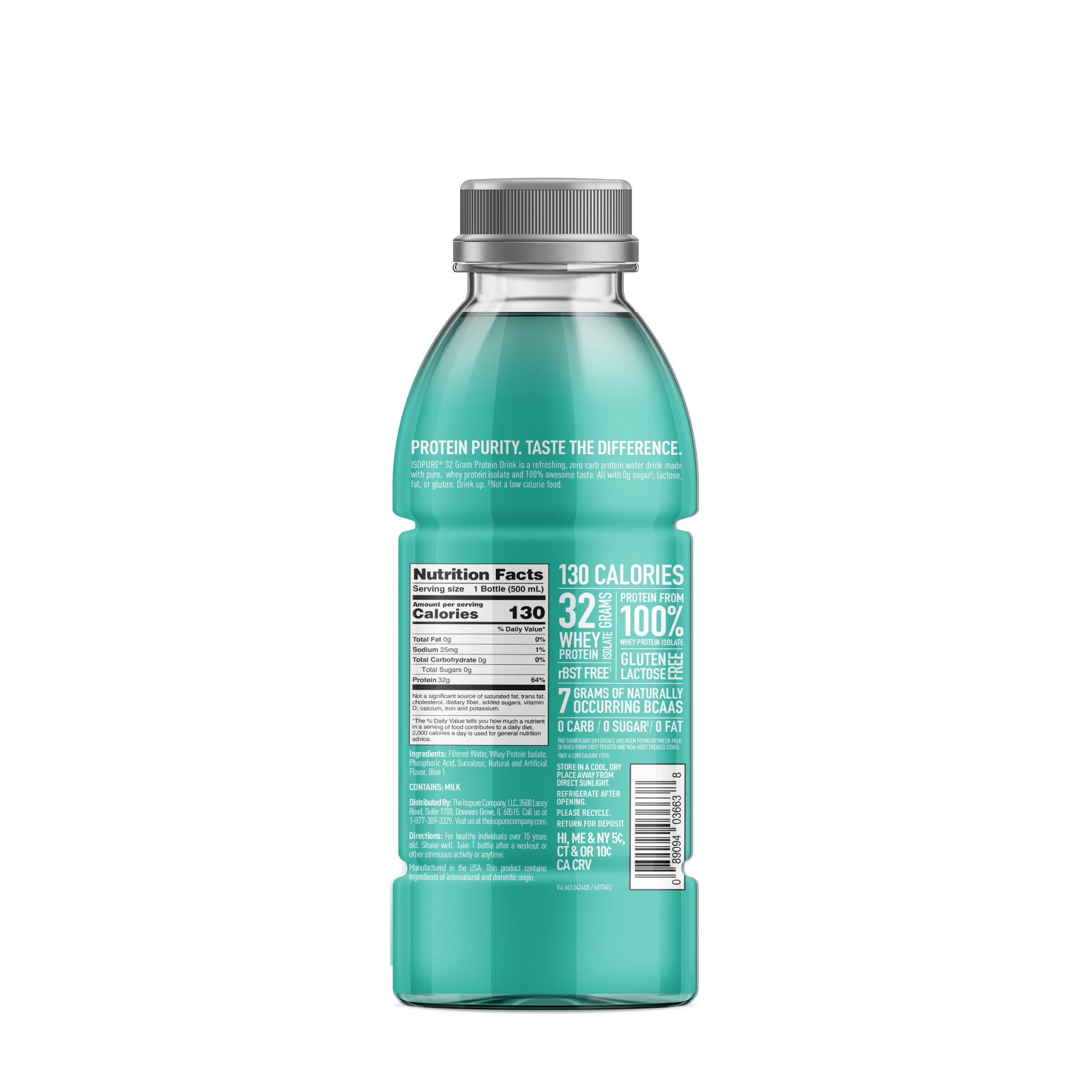 Isopure® - 32g RTD Protein Drink - Blue Raspberry - 16.9oz (12 Bottles ...
