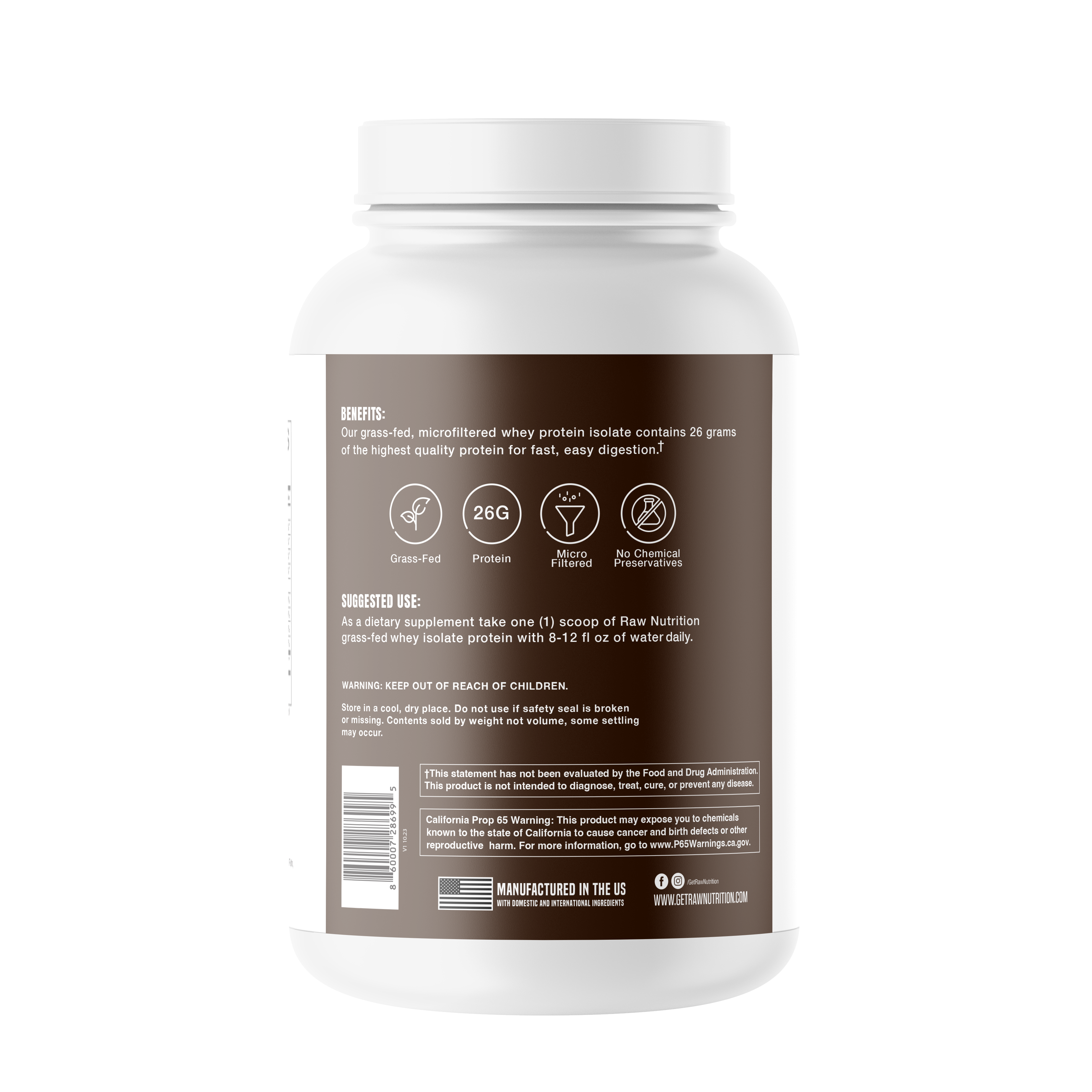 Raw Nutrition - Isolate Protein - Dark Chocolate (25 Servings) | GNC