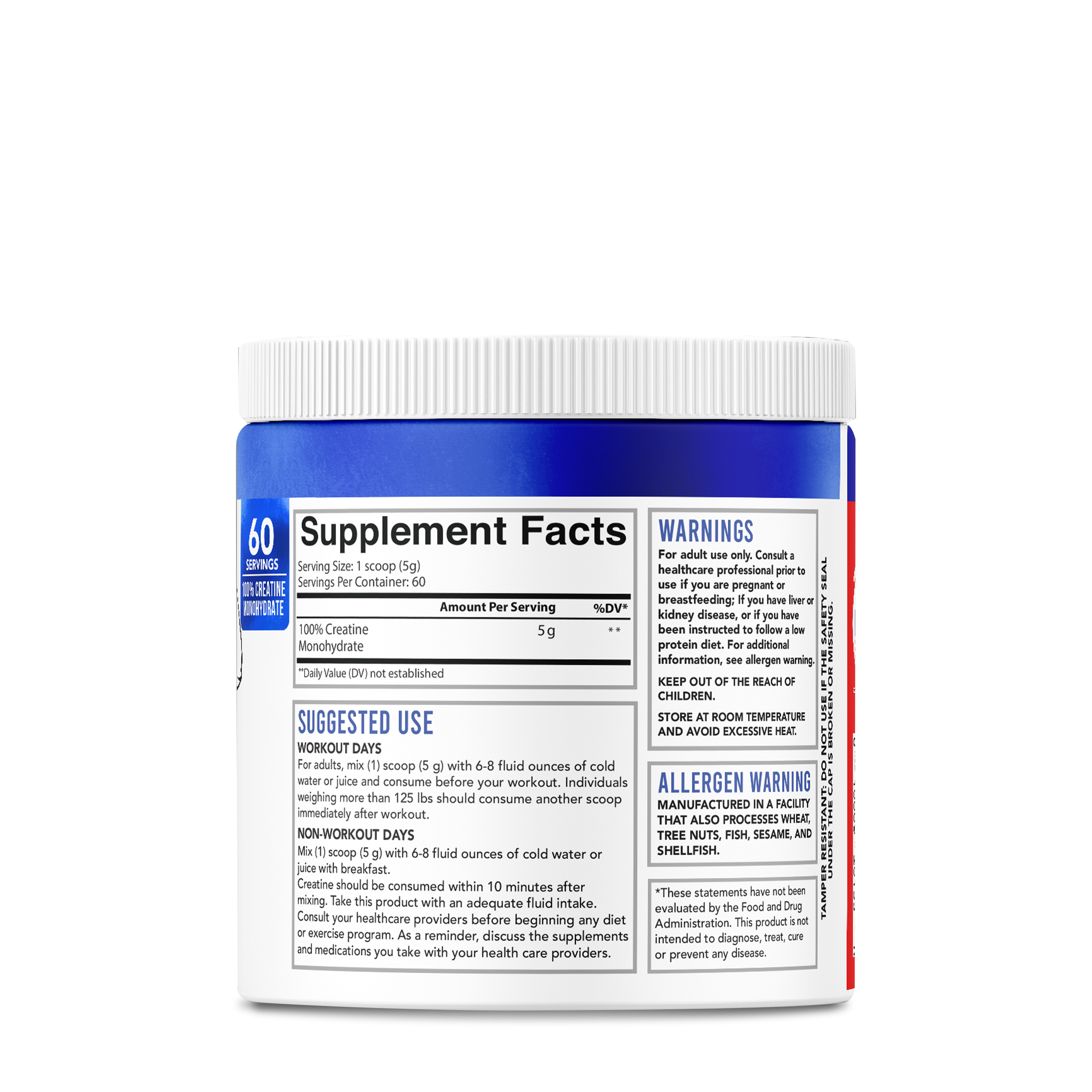 Angry Supplements™ - Creatine Monohydrate - Unflavored (60 Servings) | GNC