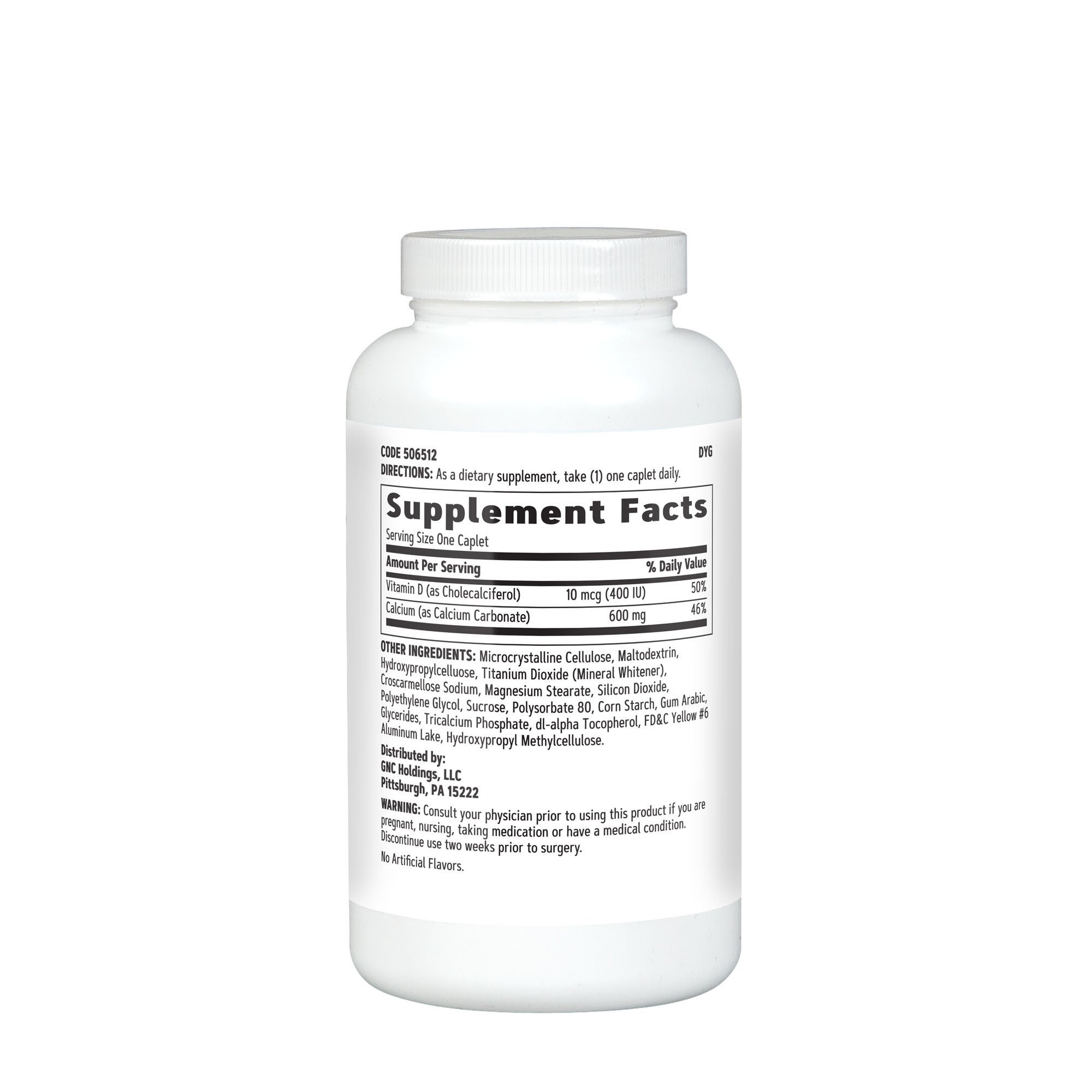 GNC - Calcium 600 plus Vitamin D3 - 225 Caplets | GNC