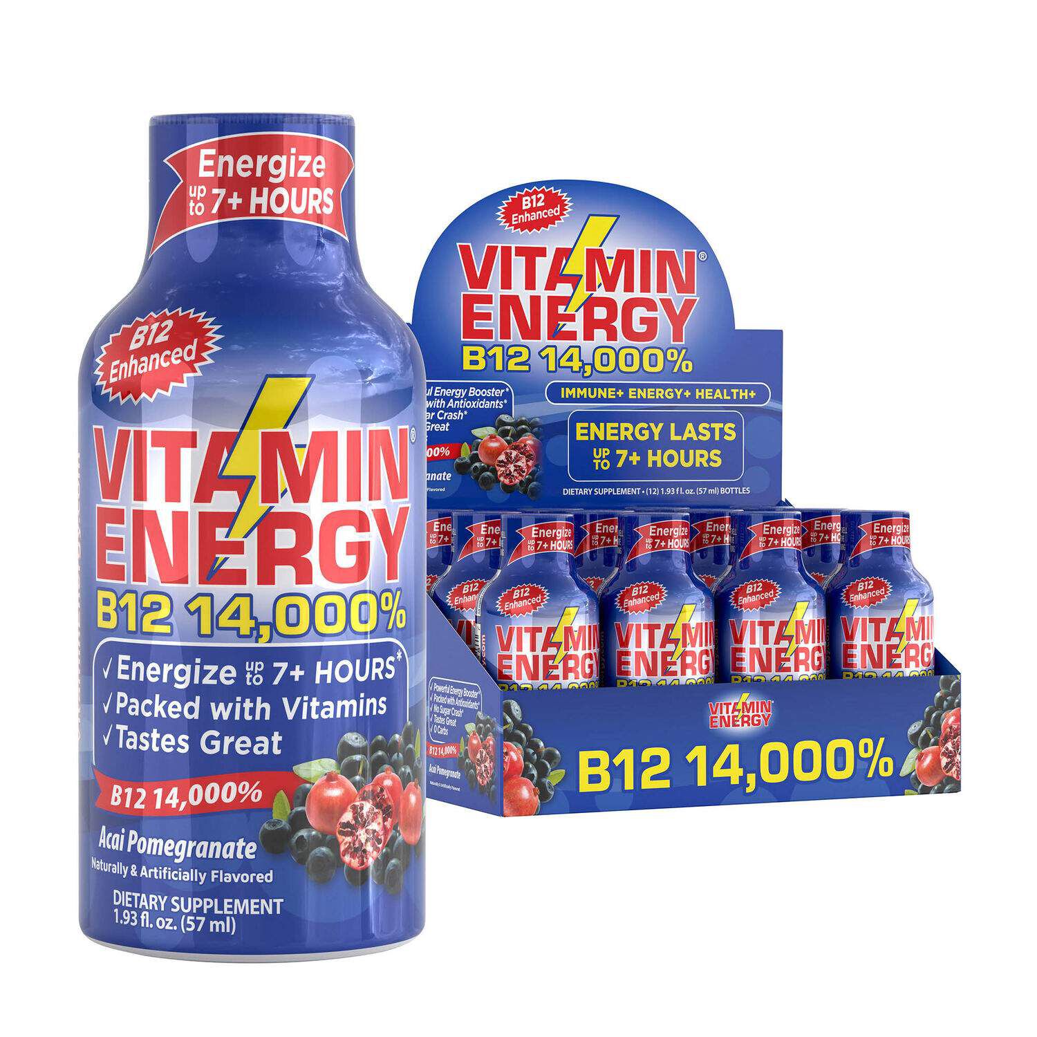 B12 14,000% - Acai Pomegranate - 12 Bottles | GNC