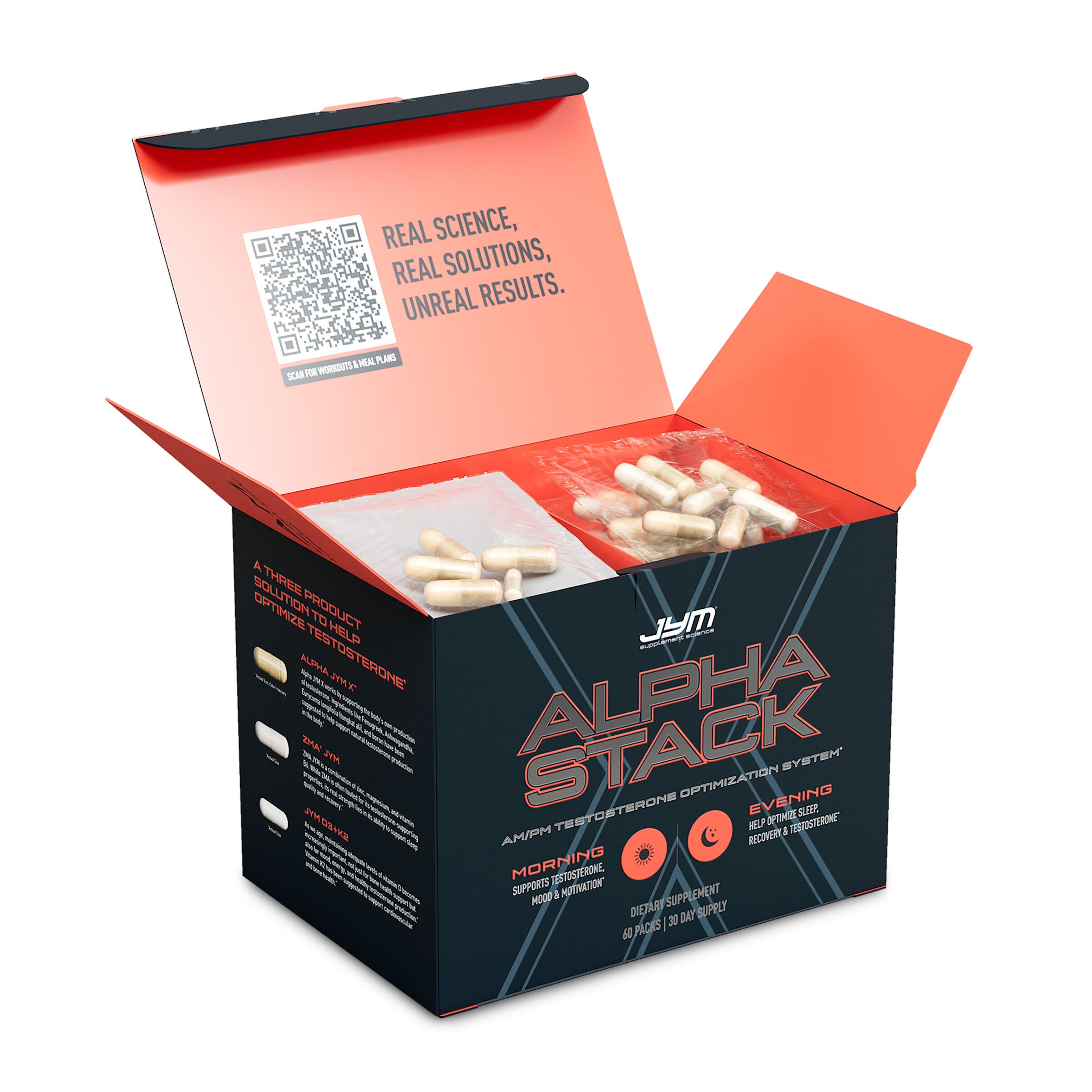 Jym® - Alpha Stack AM/PM Testosterone Optimization System - 60 Packs ...