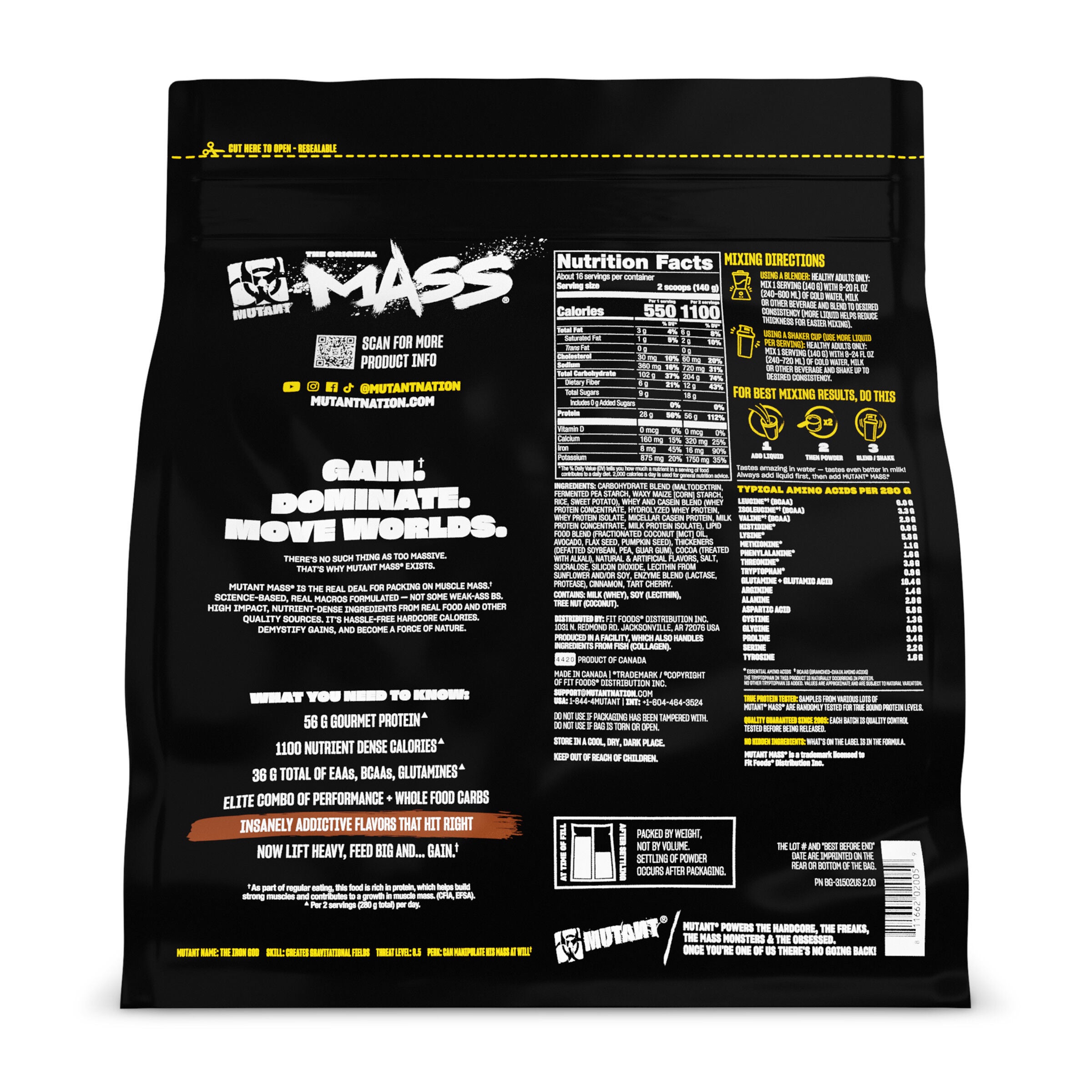 Mutant - Mass Gainer - Triple Chocolate (16 Servings) | GNC