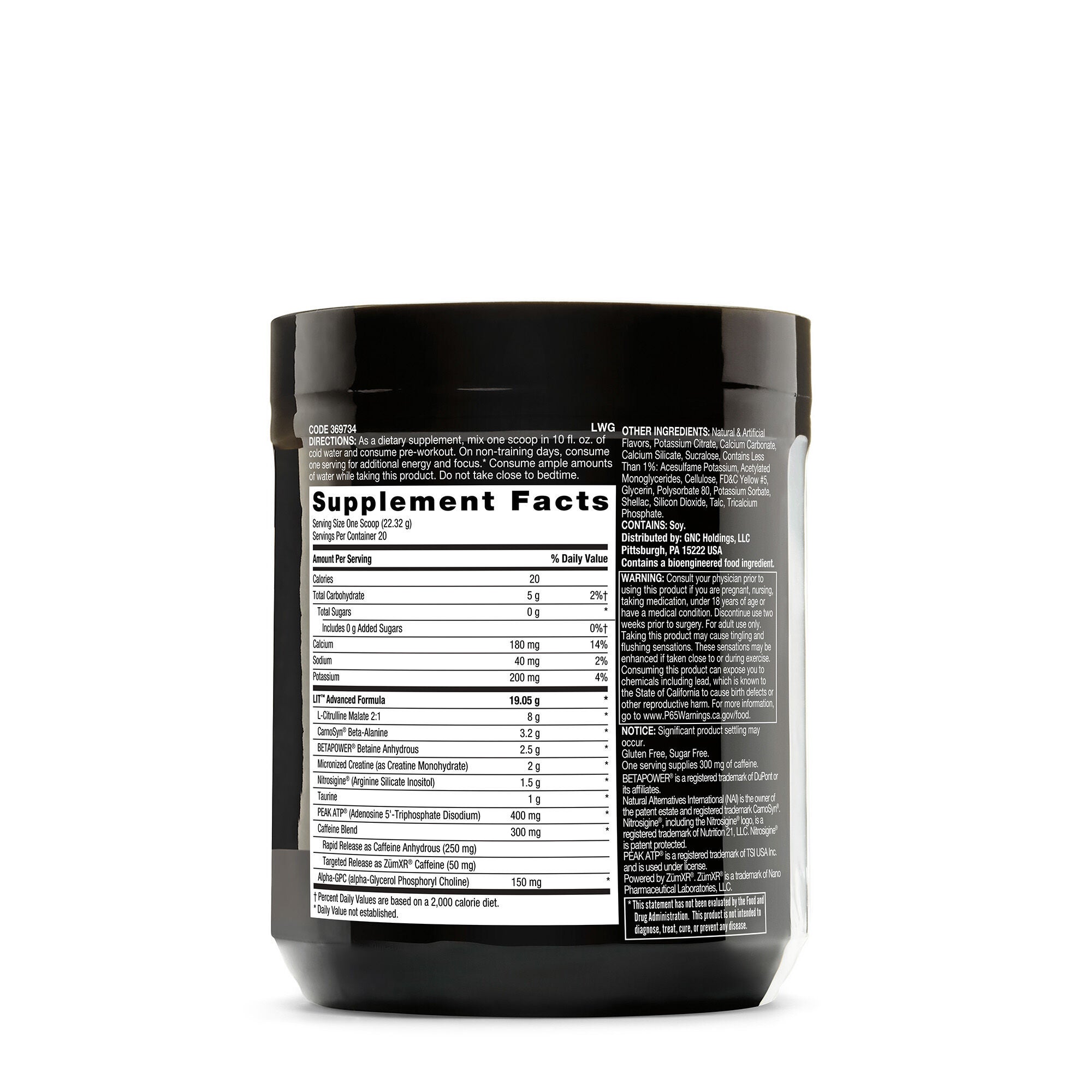 LIT AF™ Pre-Workout - Lemon Ice (20 Servings) Lemon Ice | GNC