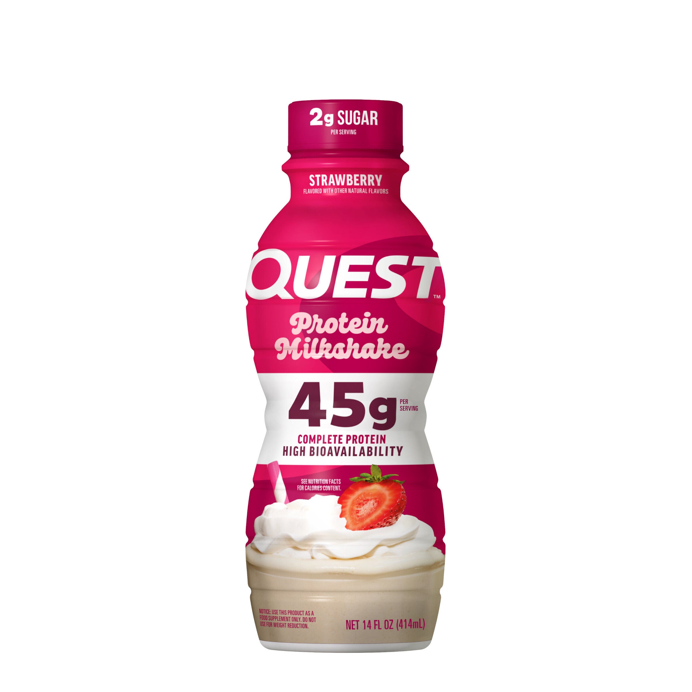 Quest® - Protein Milkshake RTD - Strawberry - 14 fl oz (4 Bottles) | GNC