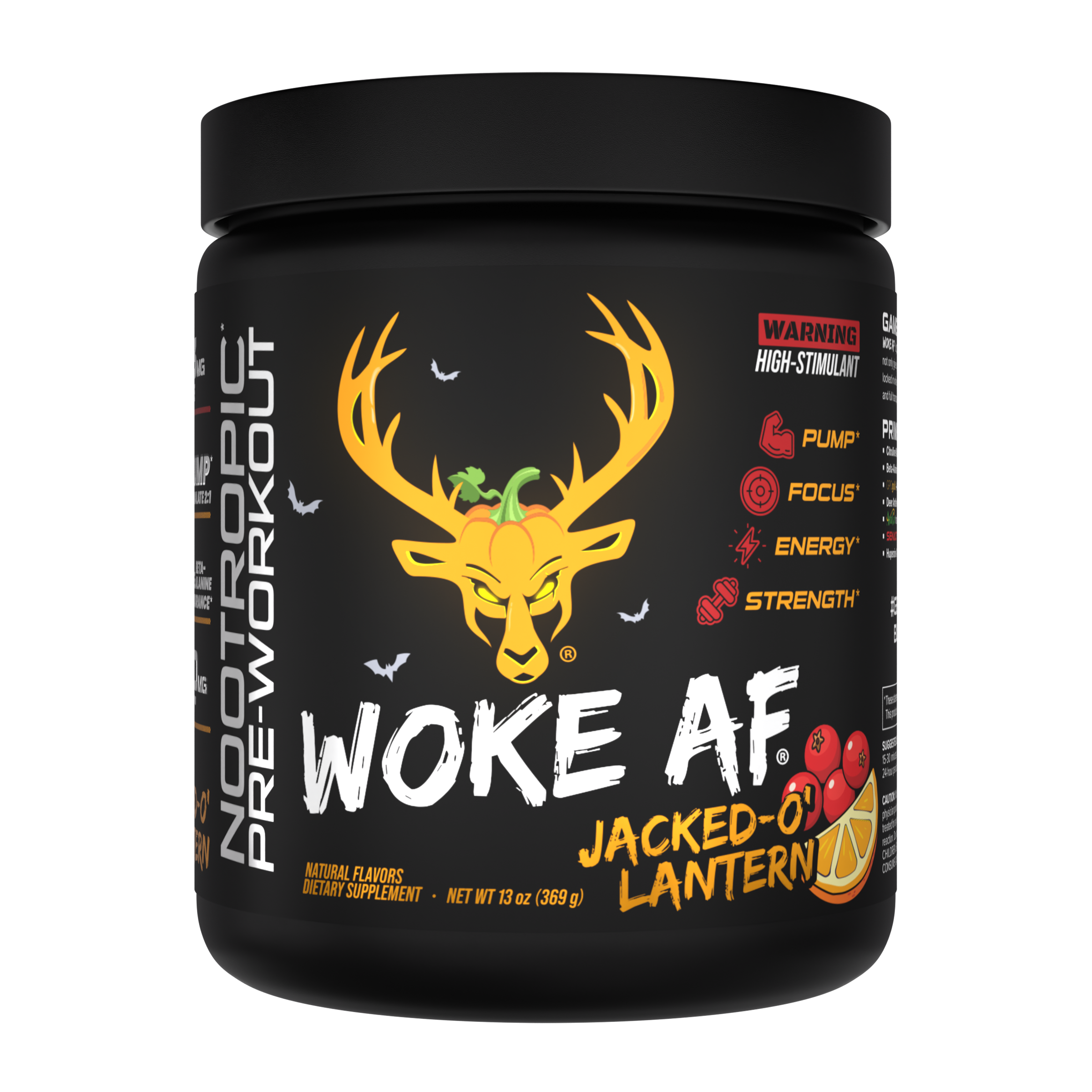 Bucked Up® - Woke AF™ Nootropic Pre-Workout - Jacked-O' Lantern (30 Servings) | GNC