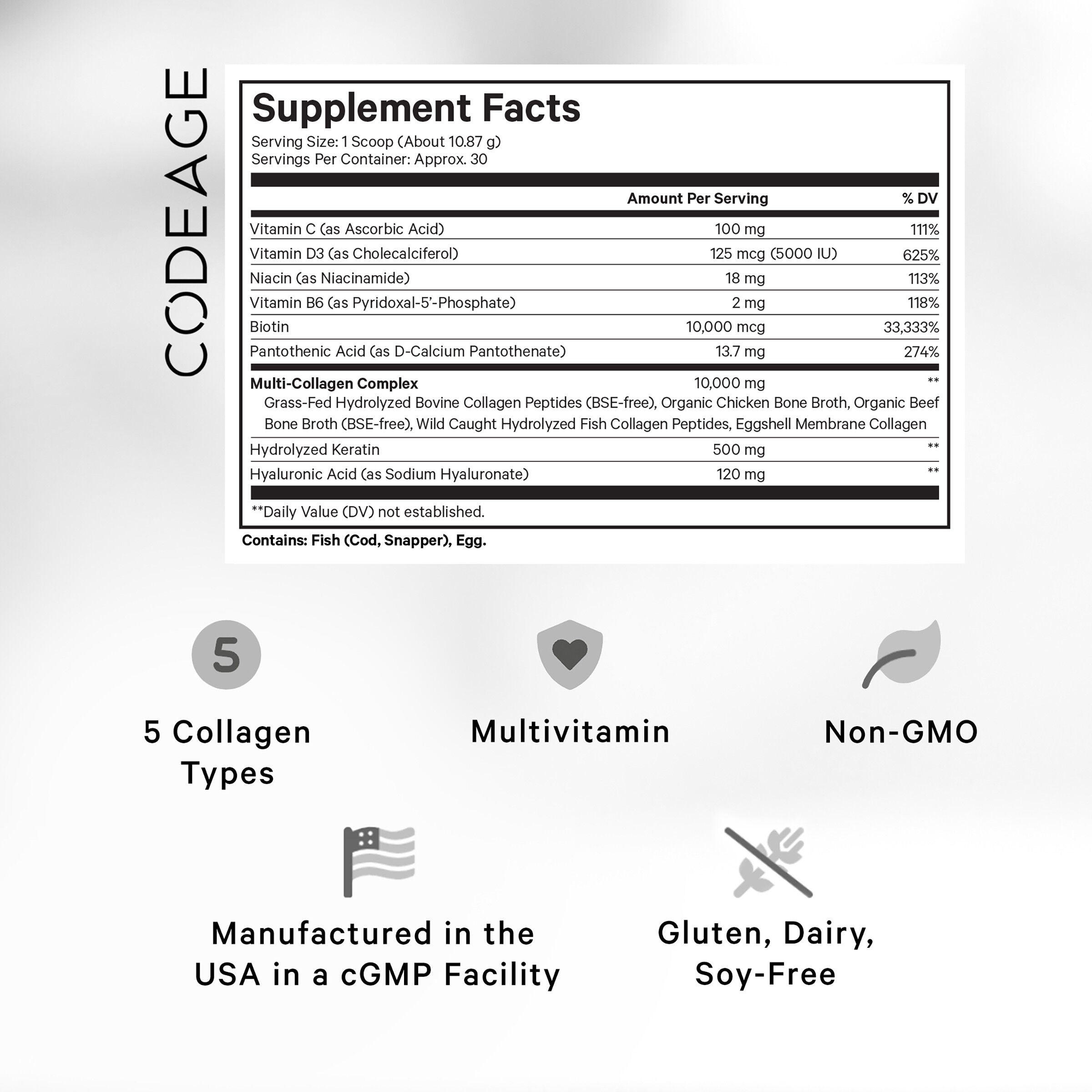 Codeage Platinum Multi Collagen Peptides - Unflavored | GNC