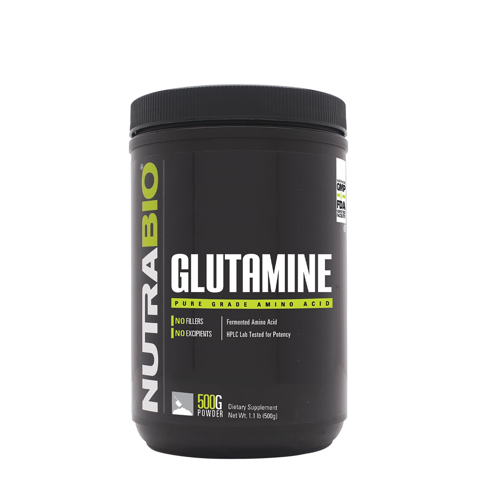 NutraBio® - Glutamine Pure Grade Amino Acid - 500g (100 Servings) | GNC