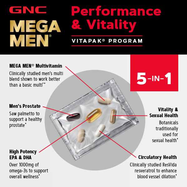 GNC Mega Men Performance & Vitality Vitapak Program (30 Pack) | GNC