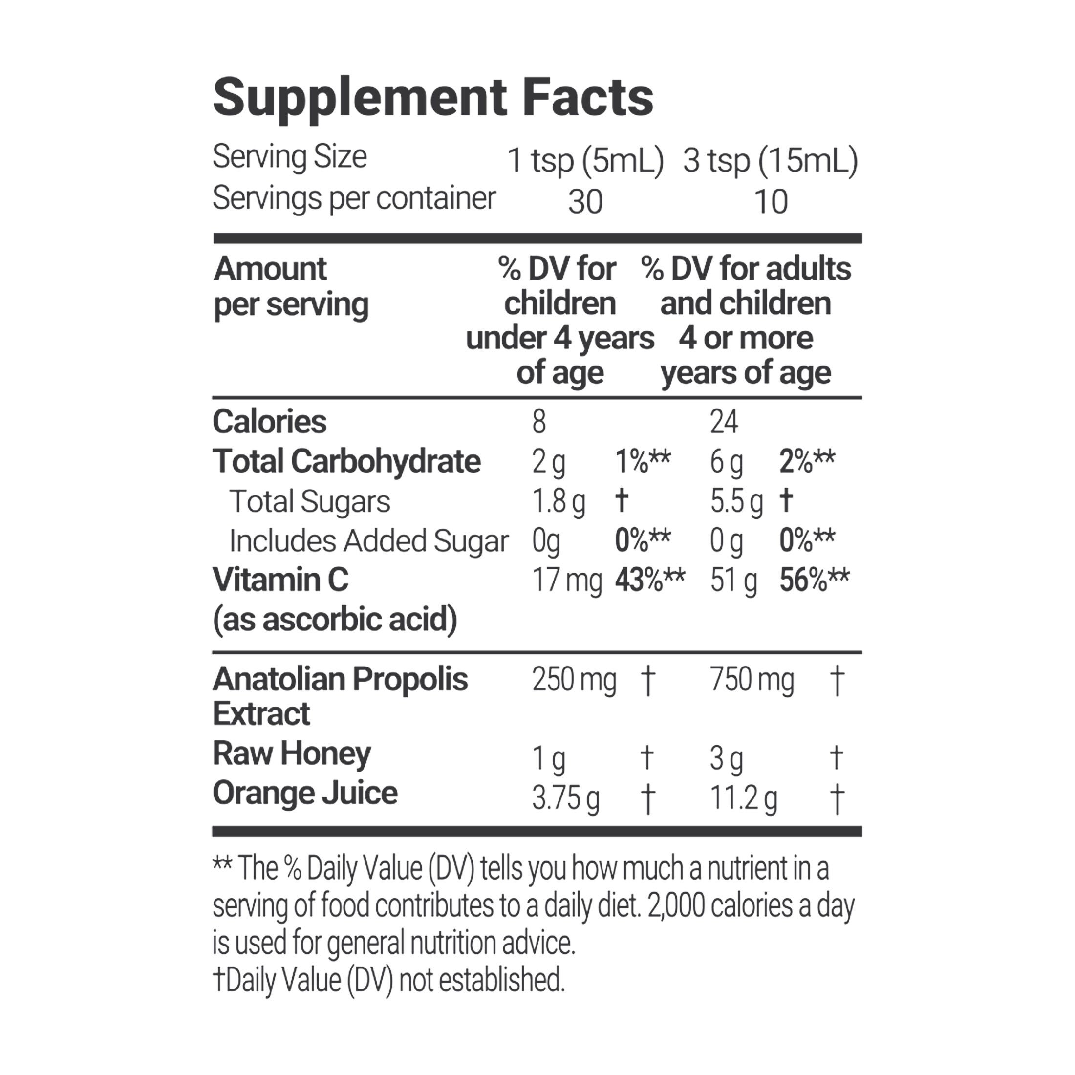 Bee & You® - Propolis Raw Honey Vit C Syrup - 150ml | GNC