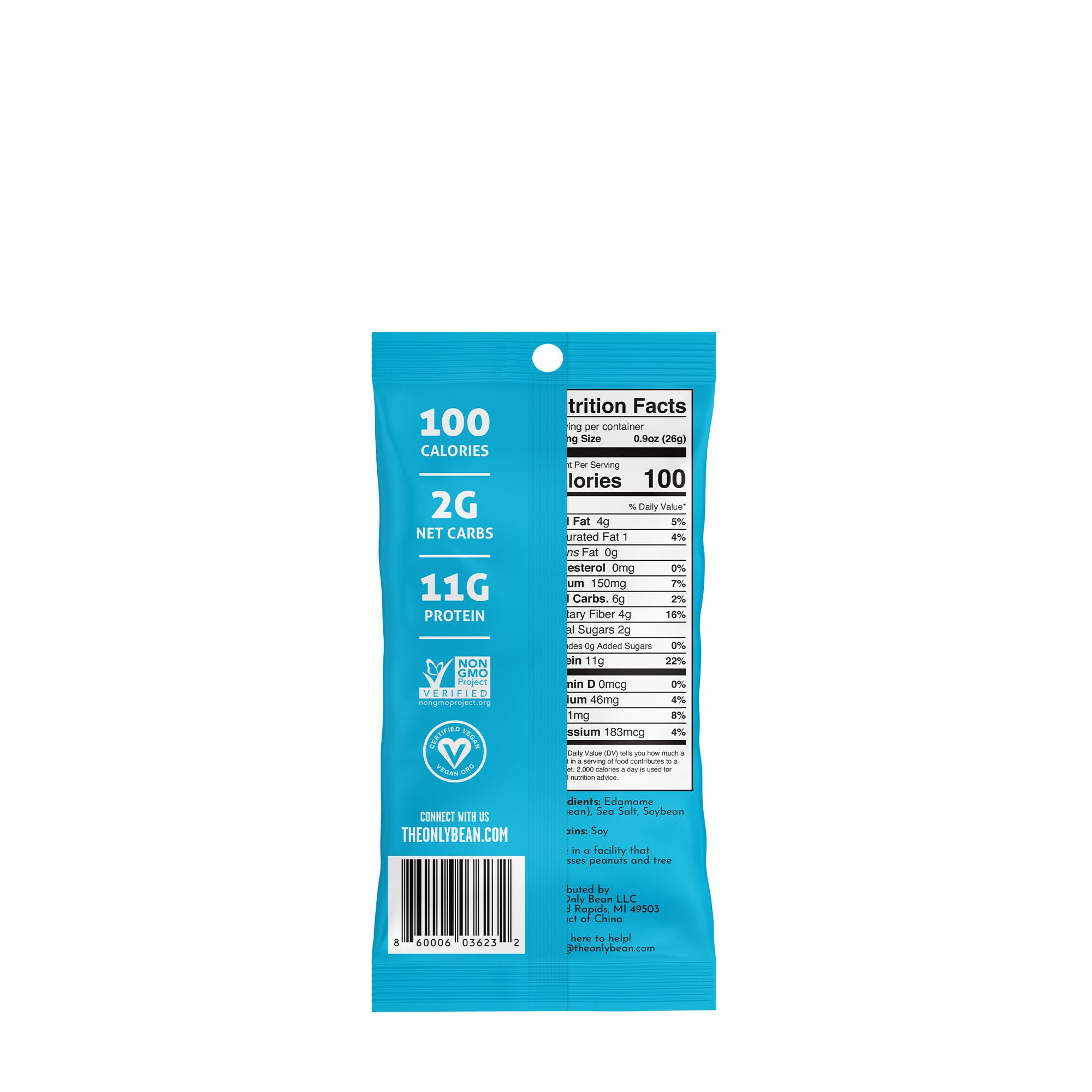 The Only Bean - Crunchy Roasted Edamame Beans - Sea Salt - 10 Bags | GNC