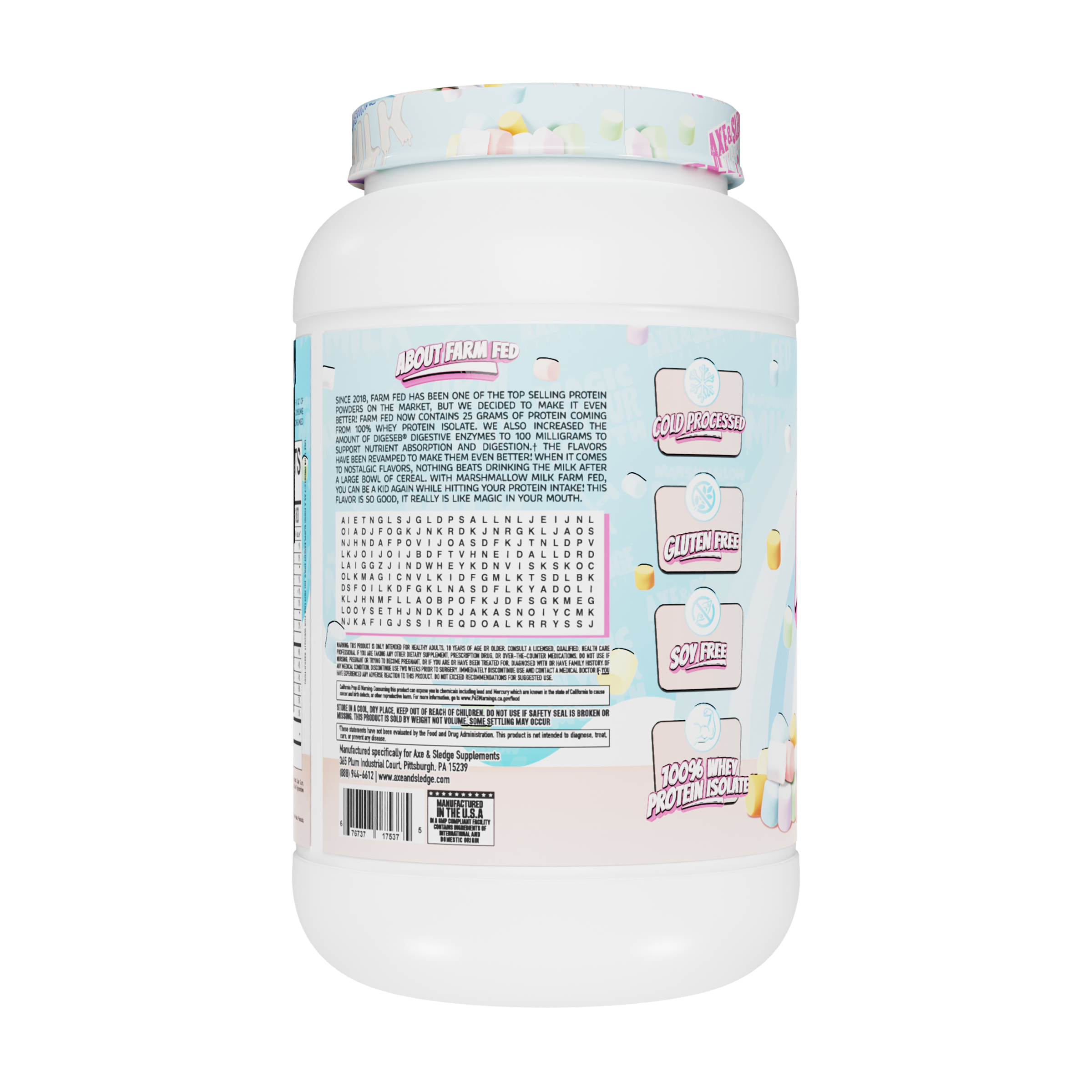 Axe & Sledge Supplements™ - Farm Fed Protein - Marshmallow Milk (28 ...