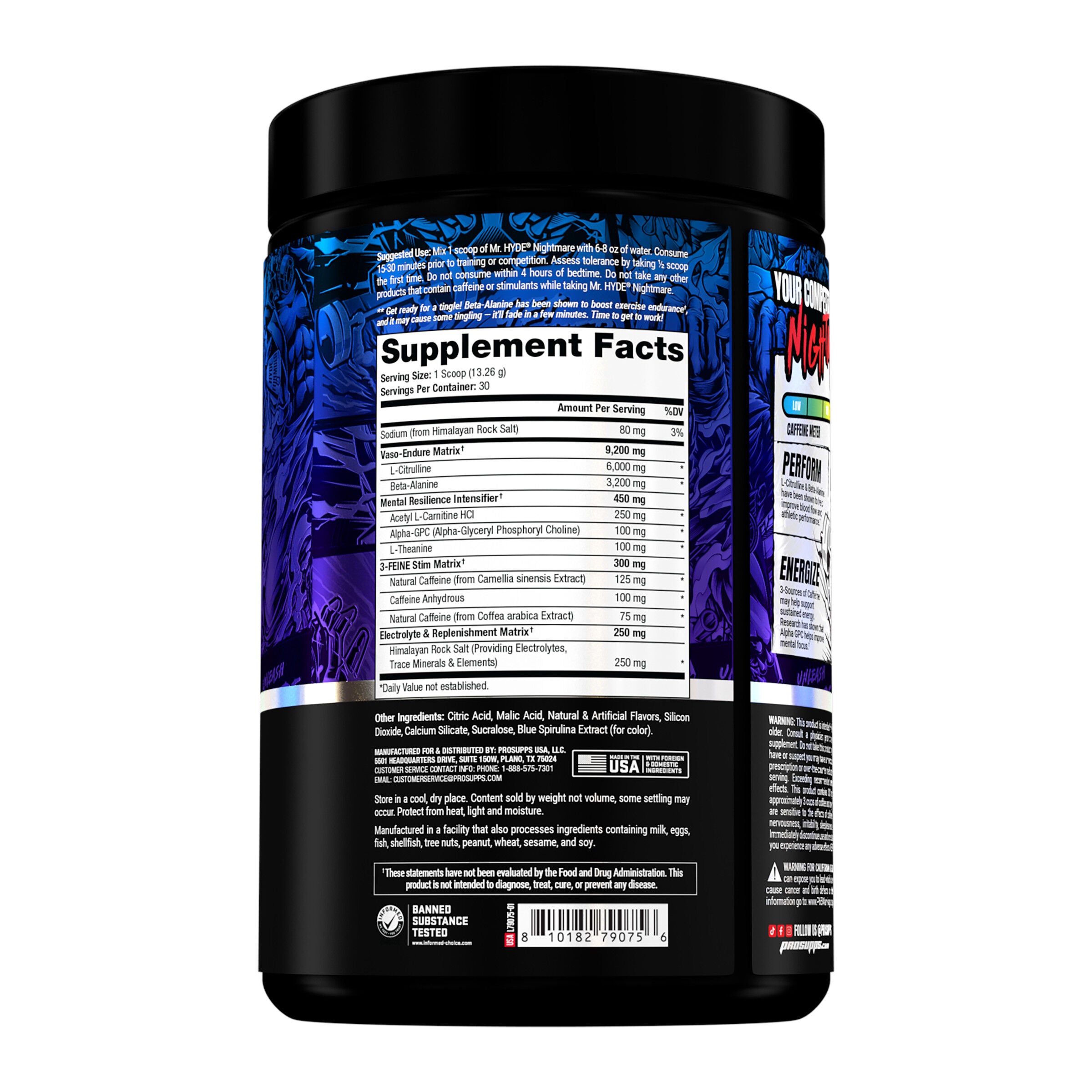 Pro Supps® - Mr. HYDE Nightmare - Intense Energy Pre-Workout - Blue ...