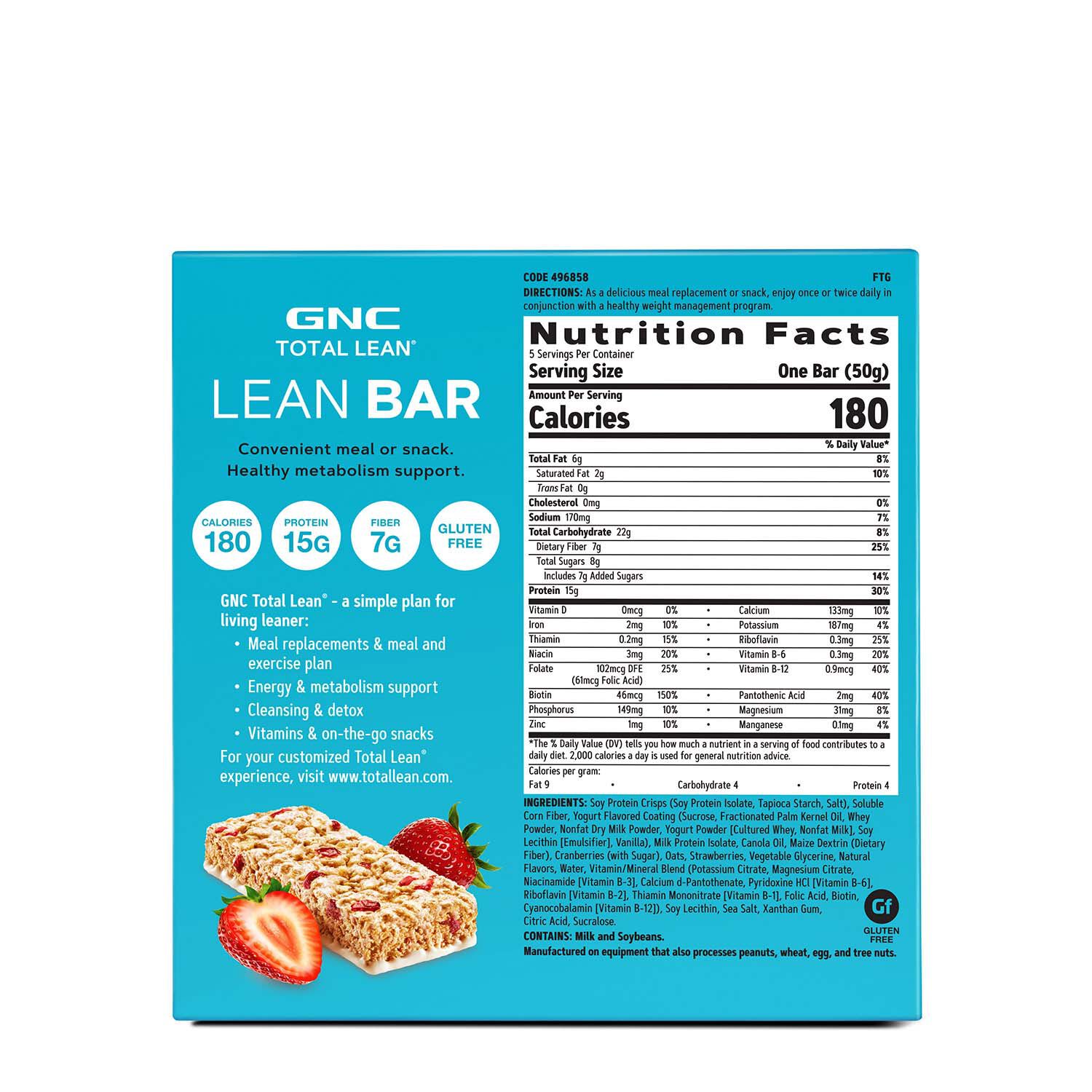 GNC Total Lean® Lean Bar - Strawberry Yogurt (5 Protein Bars) | GNC