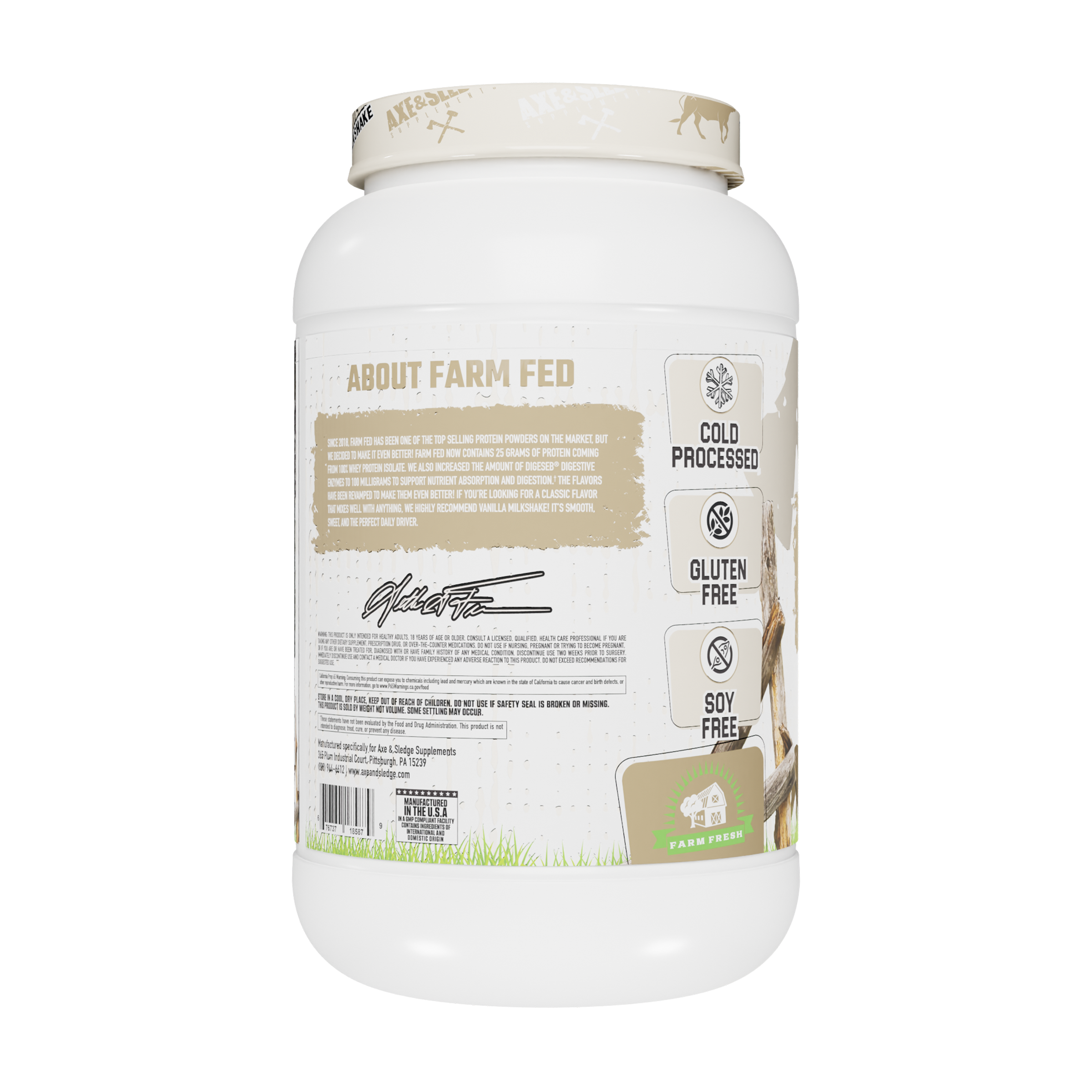 Axe & Sledge Supplements™ - Farm Fed Protein - Vanilla Milkshake (28 ...