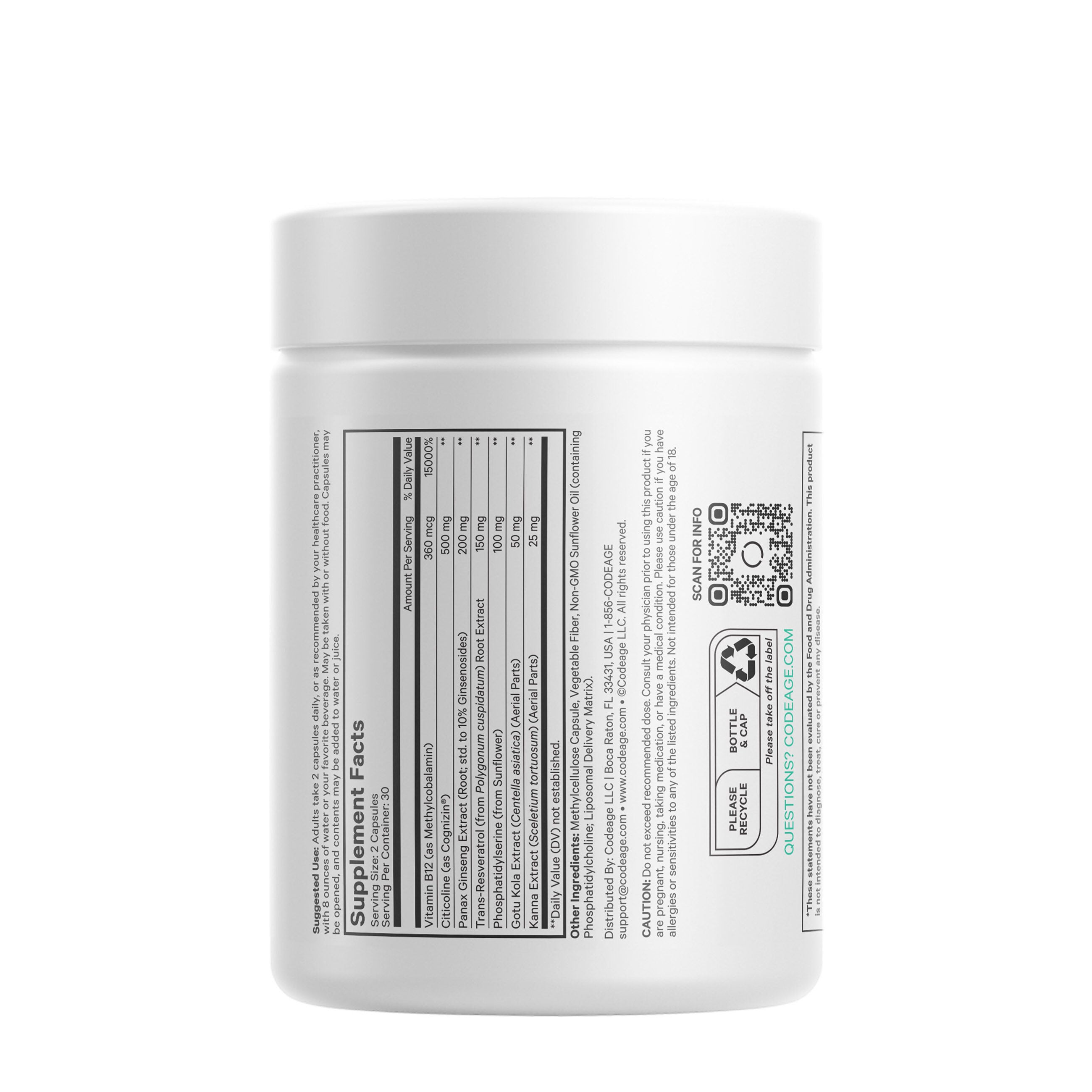 Codeage - Brain Focus Multivitamin+ - 60 Vegetable Capsules (30 ...