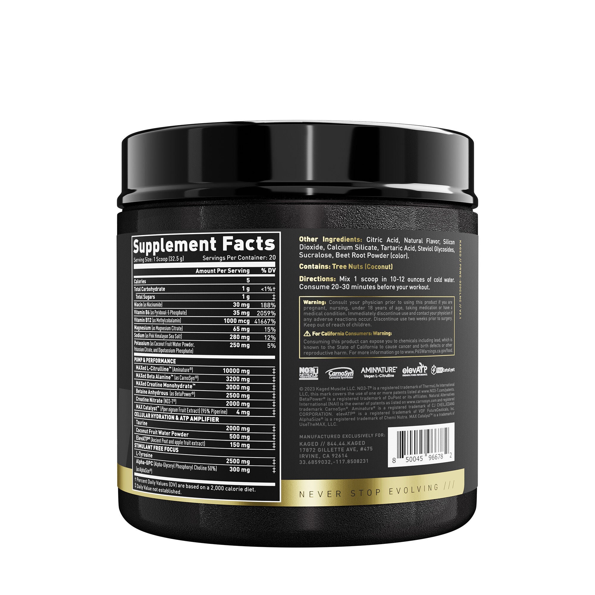 KAGED® - Elite Series: Stim Free Pre-Workout - Cherry Limeade | GNC