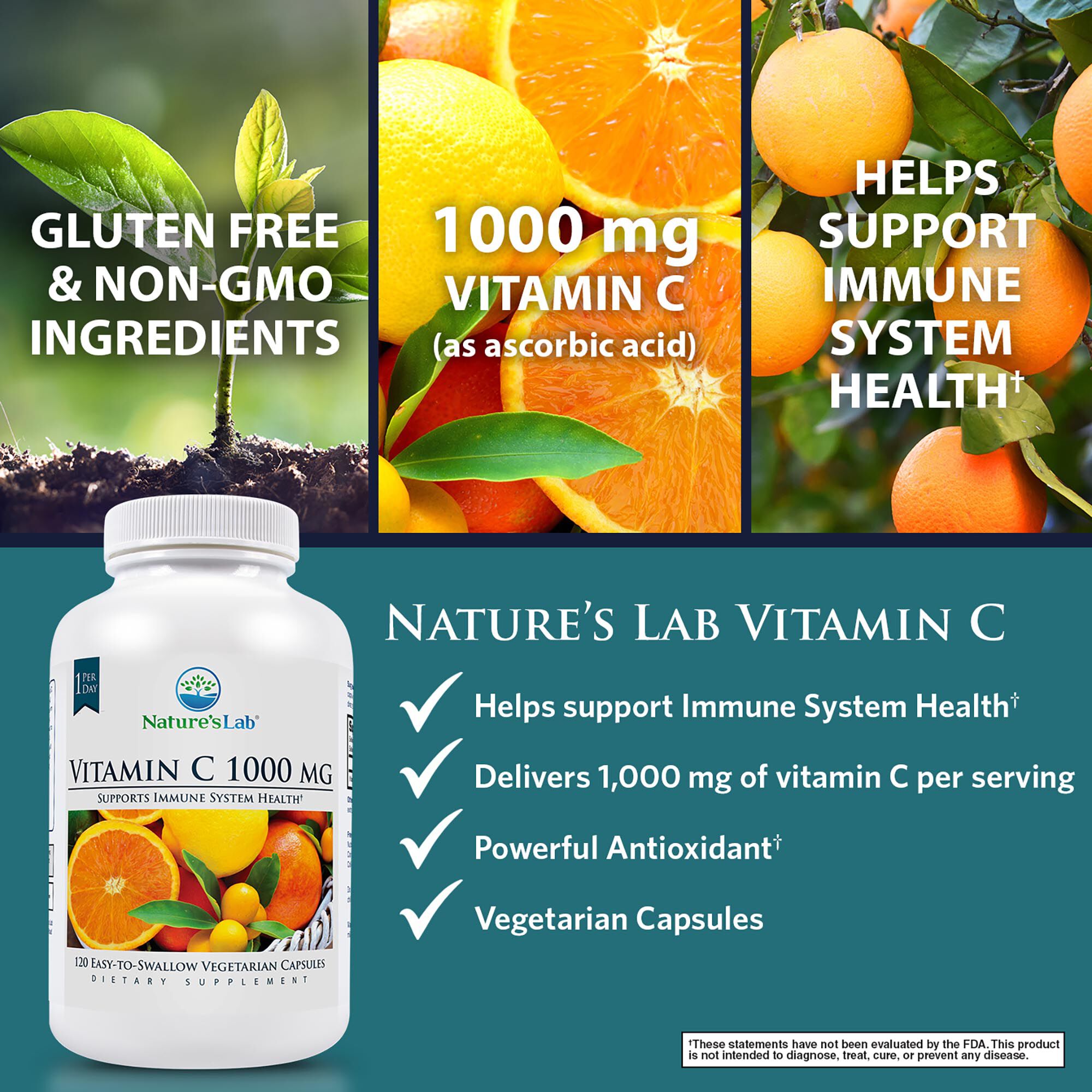 Nature's Lab® - Vitamin C 1000mg - 120 Capsules | GNC