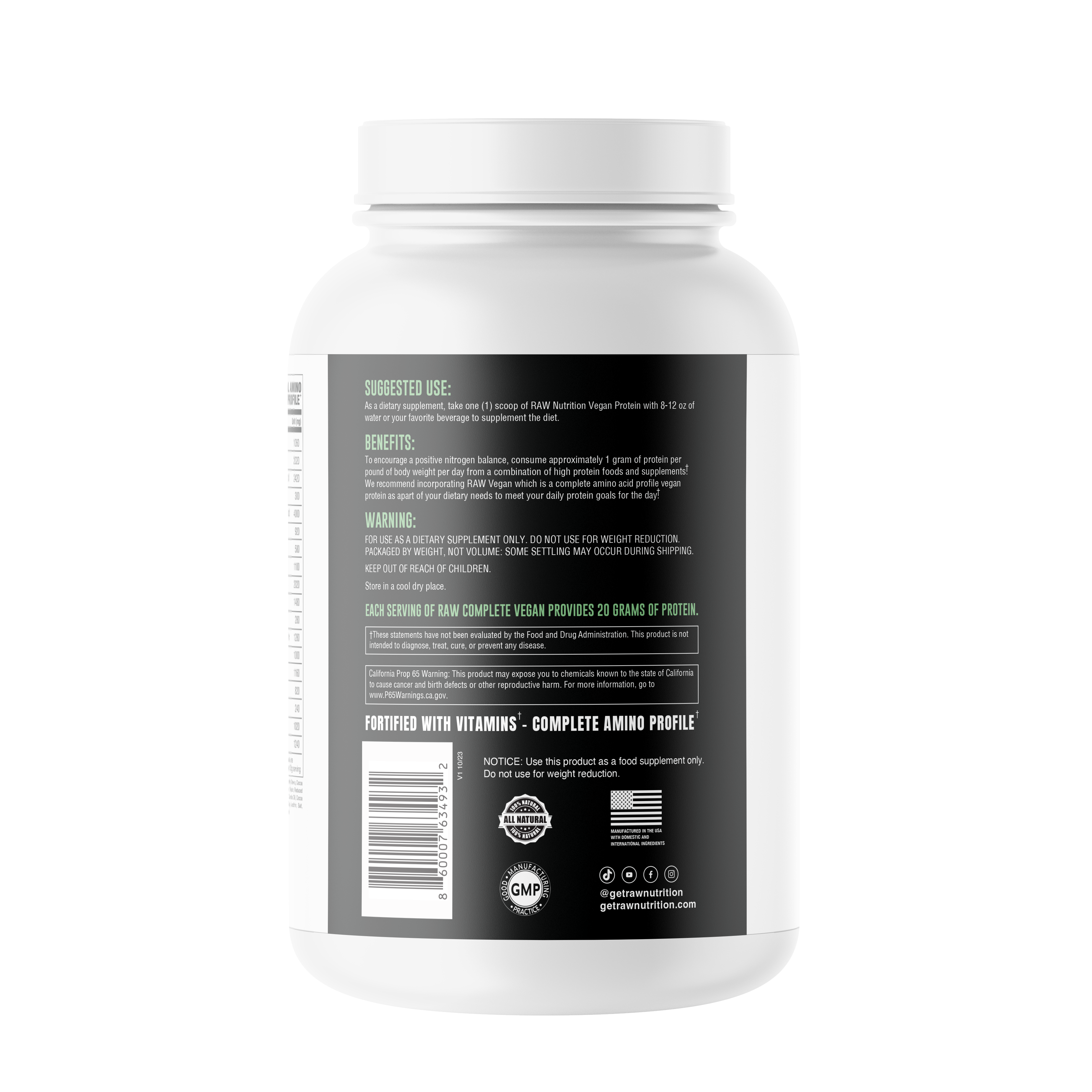 Raw Nutrition - Vegan Protein - Cookies & Cream (25 Servings) | GNC