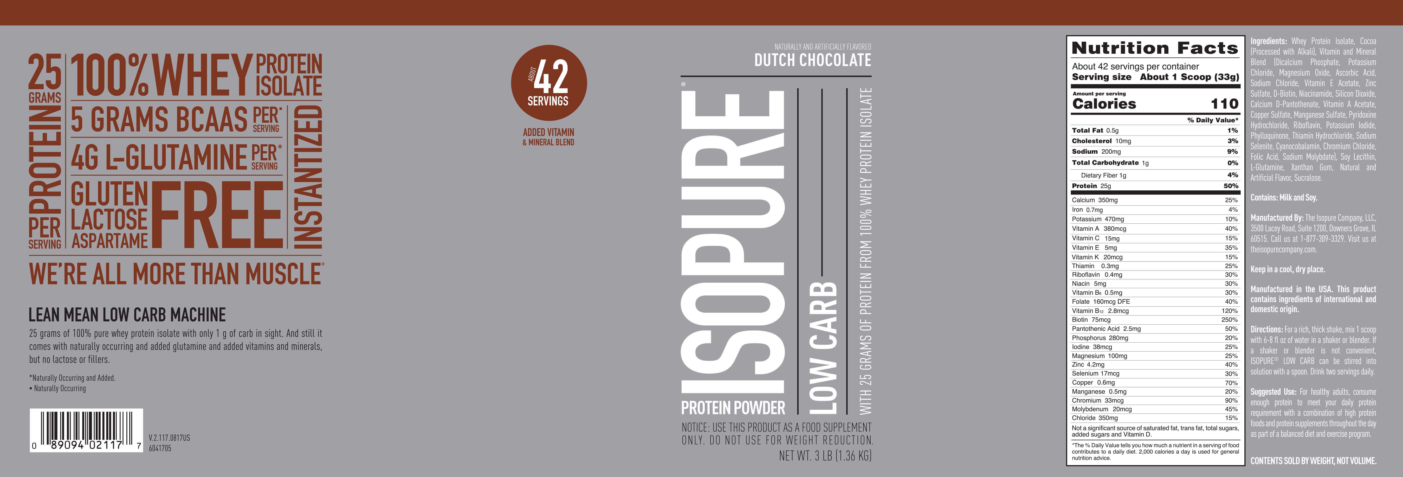 Isopure® Low Carb - Dutch Chocolate | GNC