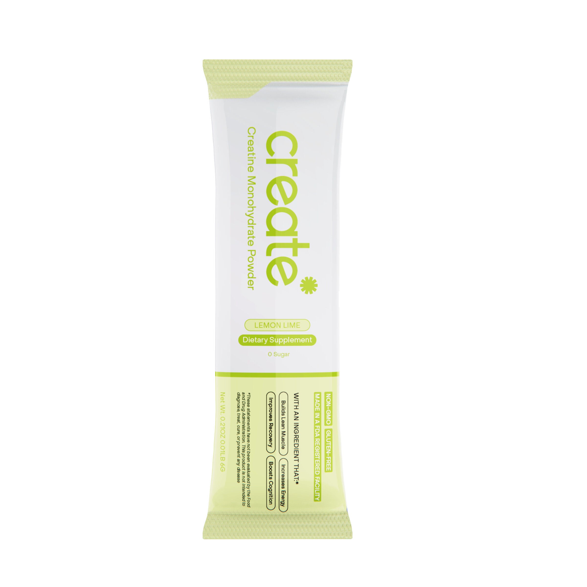 Create Wellness - Creatine Monohydrate On-The-Go Stick Packs - Lemon ...