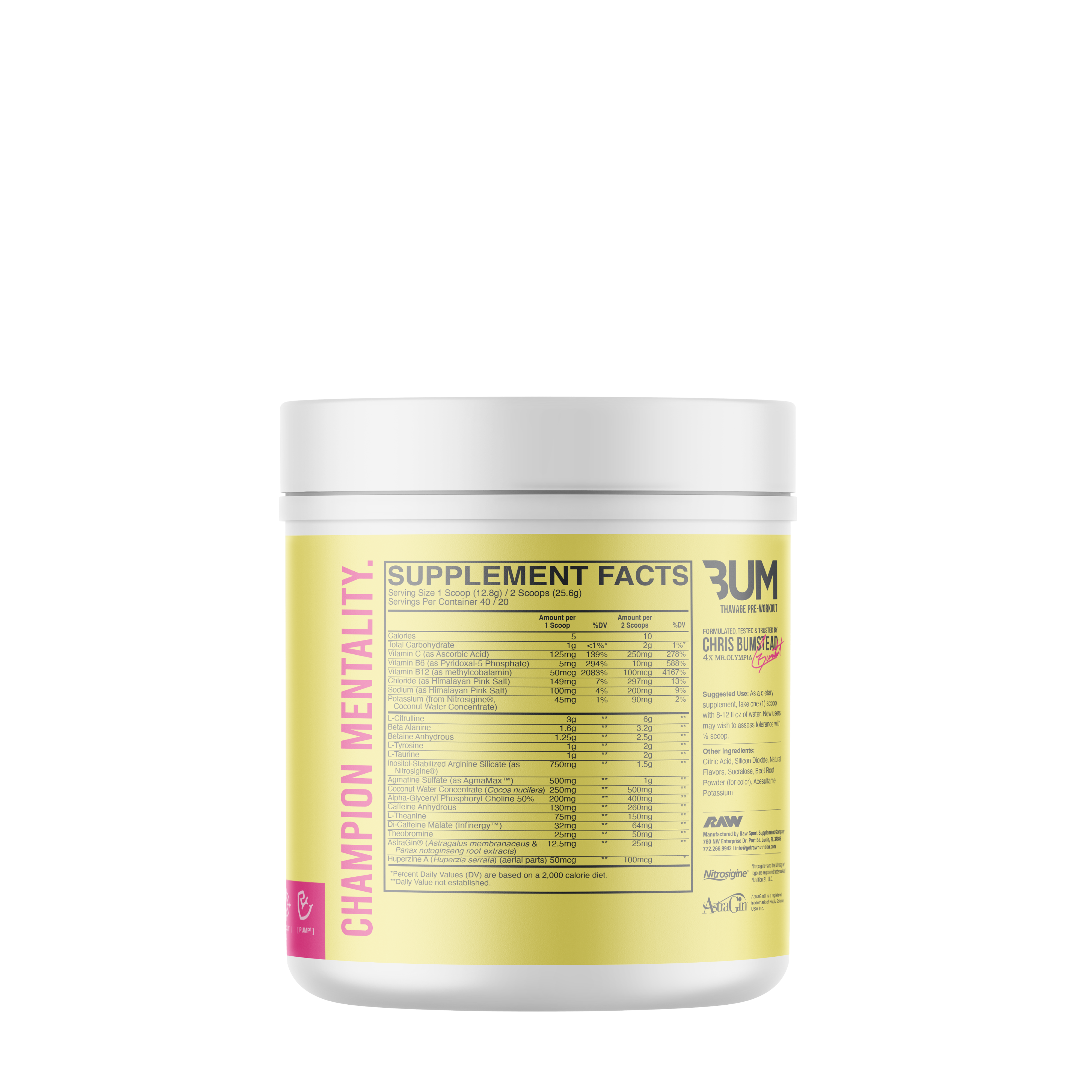 Raw Nutrition - Thavage Pre-Workout - Raspberry Lemonade (40 Servings ...