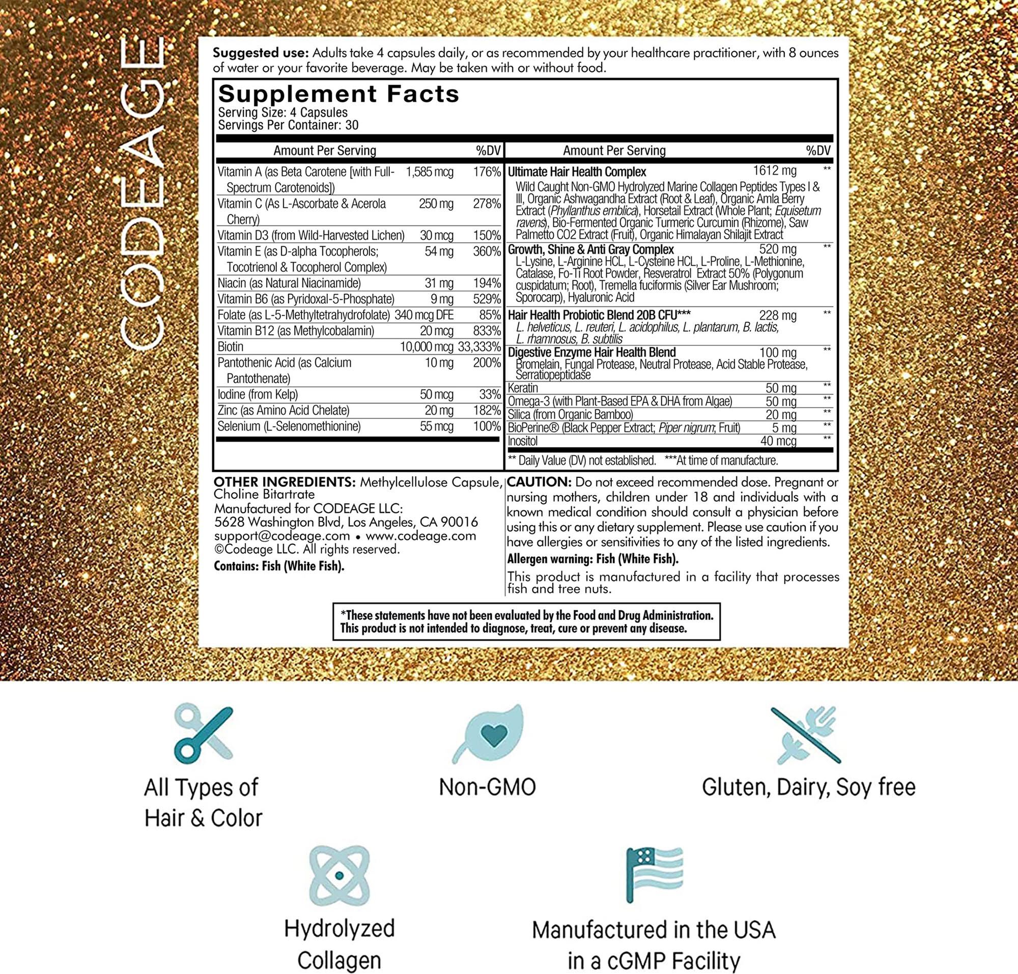 Codeage Hair - Hair Nourishment Formula | GNC