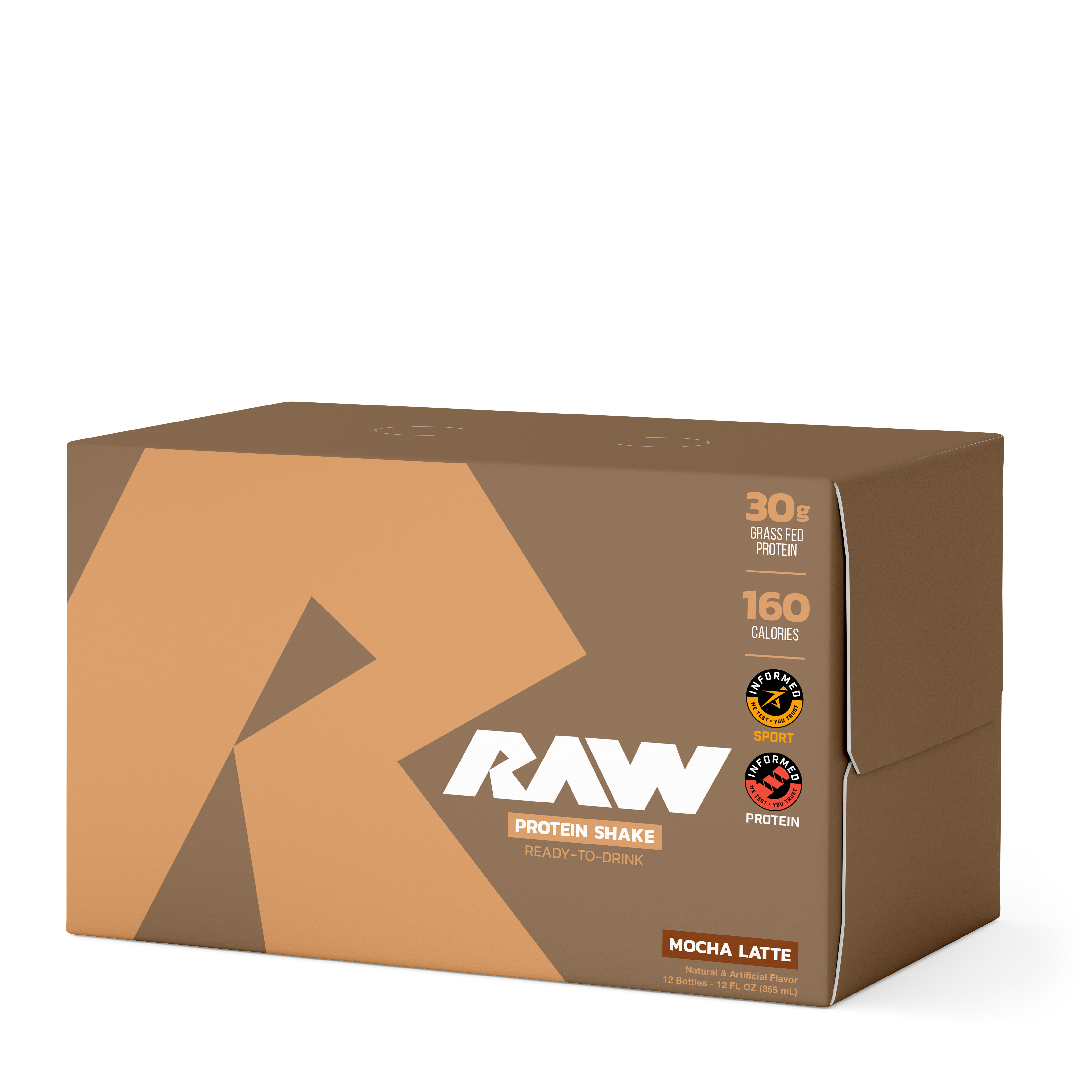 Raw Nutrition - Protein Shake RTD - Mocha Latte - 12 fl oz. (12 Bottles ...