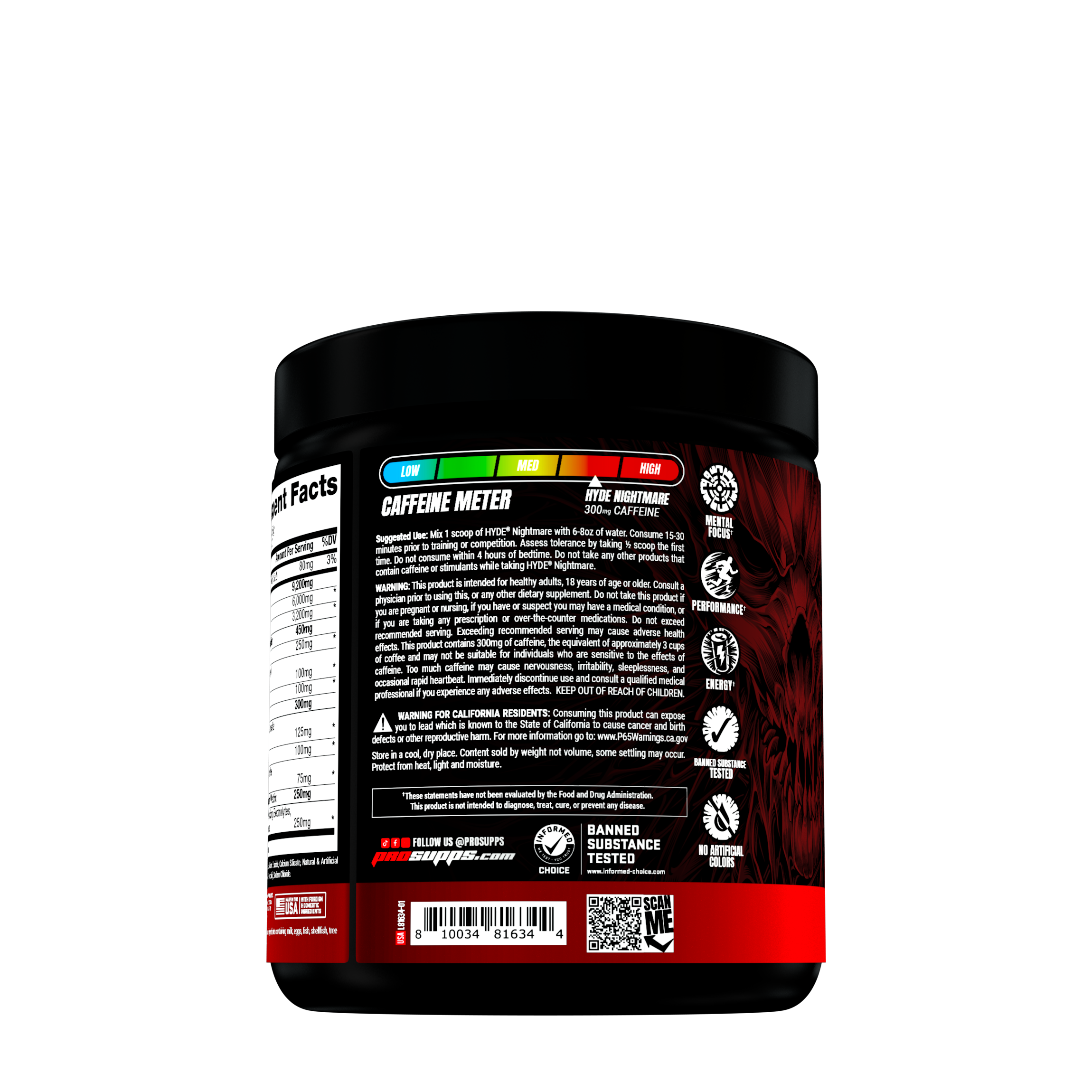 Pro Supps® - HYDE NIGHTMARE Intense Pre-Workout - Blood Berry (30 ...
