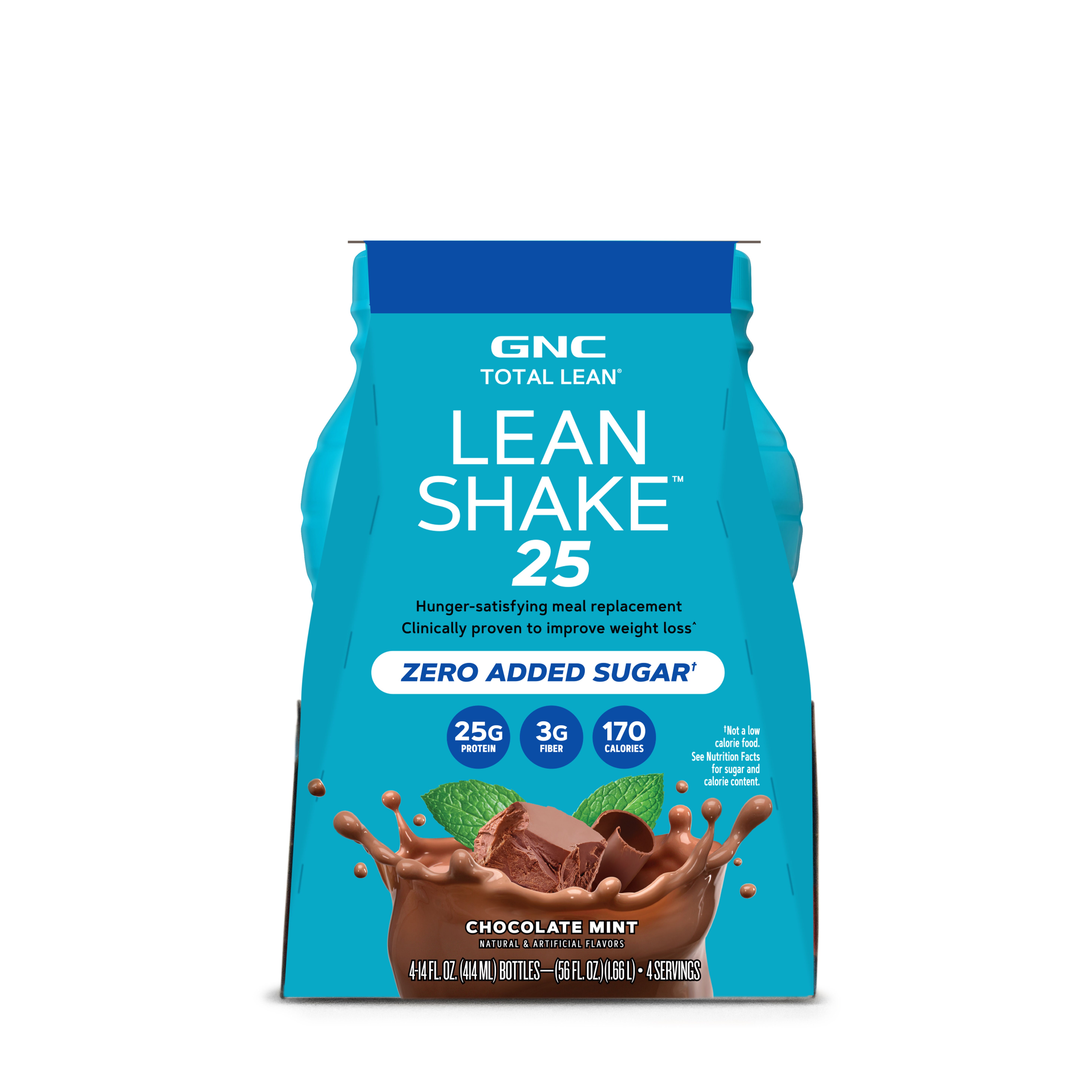 GNC Total Lean® - Lean Shake 25 - Chocolate Mint - 14oz. (4 Bottles) | GNC
