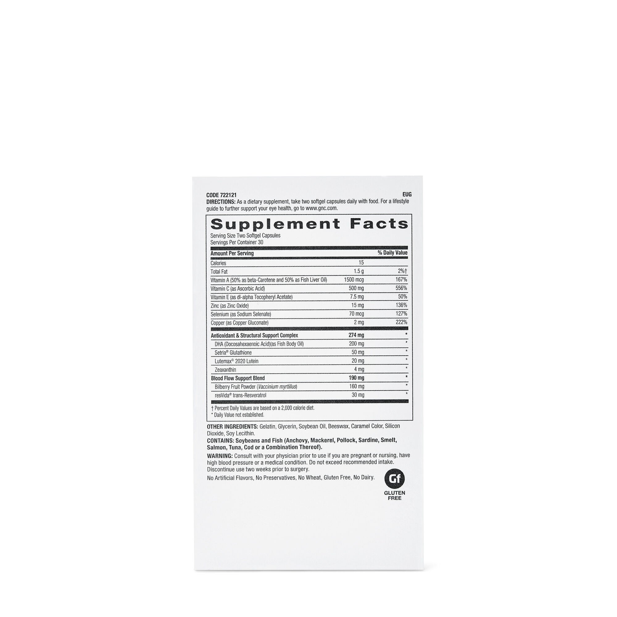 722121 GNC Preventive Nutrition® Support overall eye health with ...