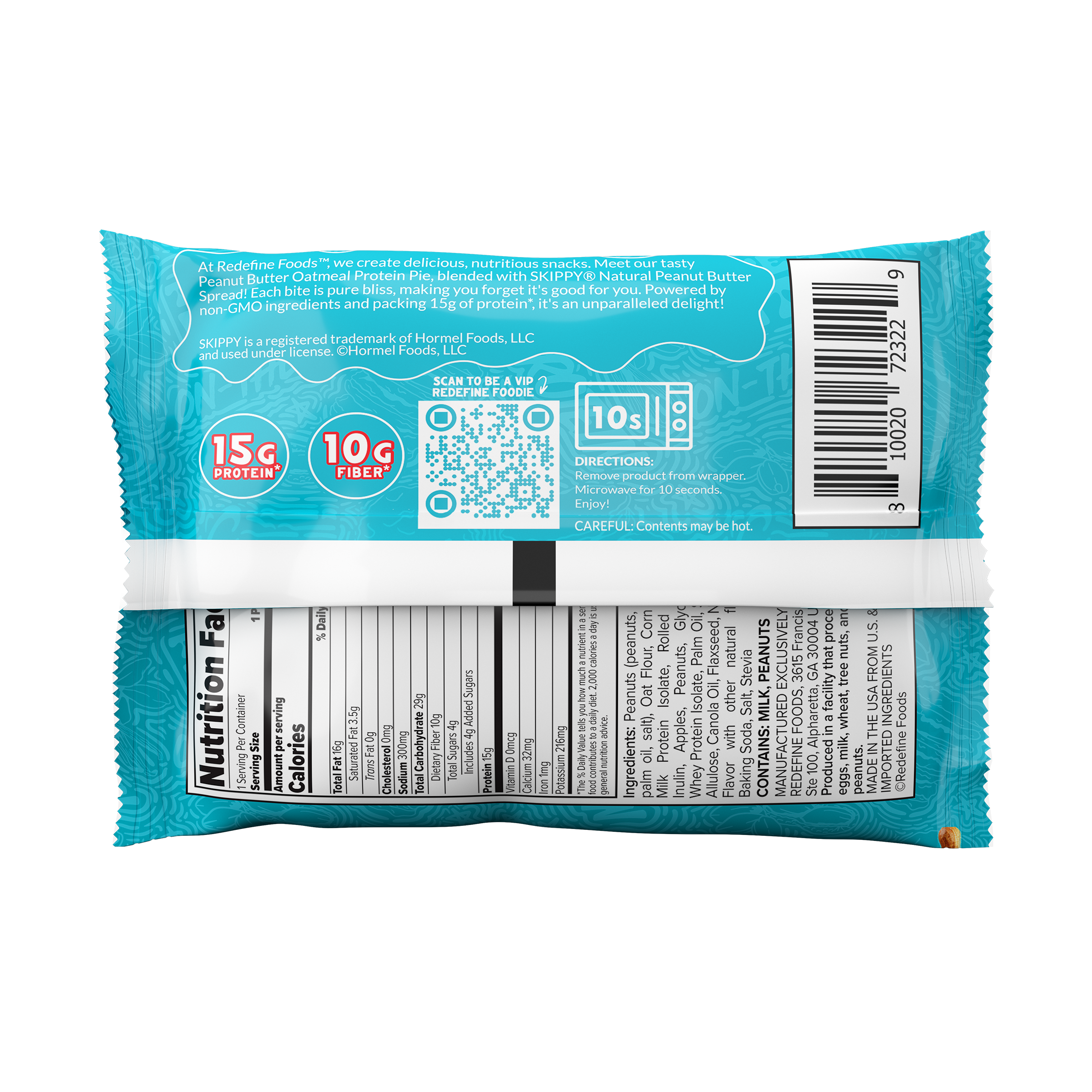 Redefine Foods - Skippy Oatmeal Protein Pie - Peanut Butter (8 Pies) | GNC