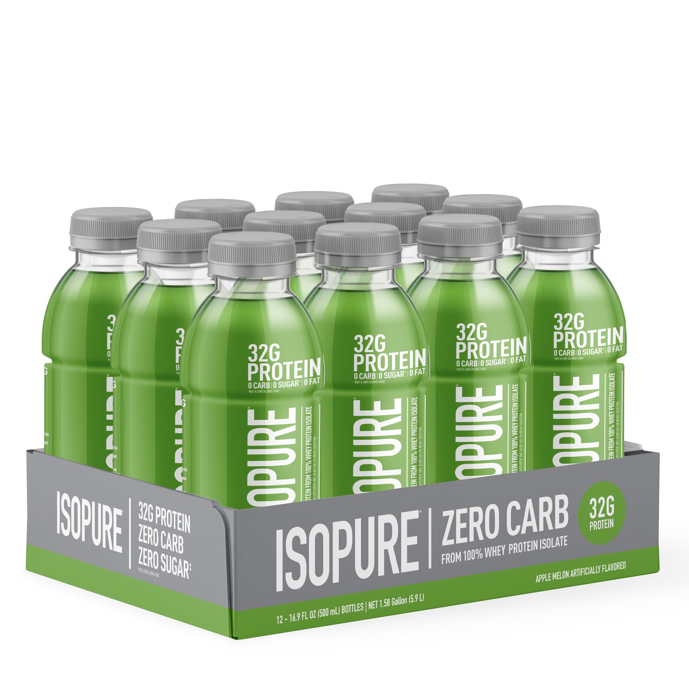 Isopure® - 32g RTD Protein Drink - Apple Melon - 16.9 fl oz (12 Bottles ...