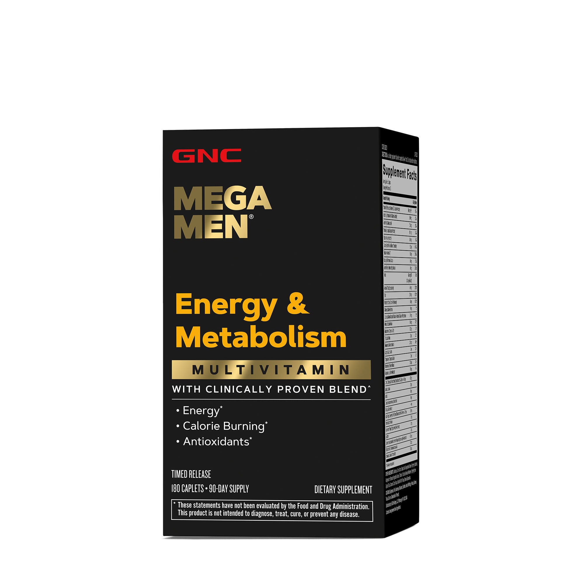 GNC Mega Men Energy & Metabolism Multivitamin 180ct | Vitamins for Men ...
