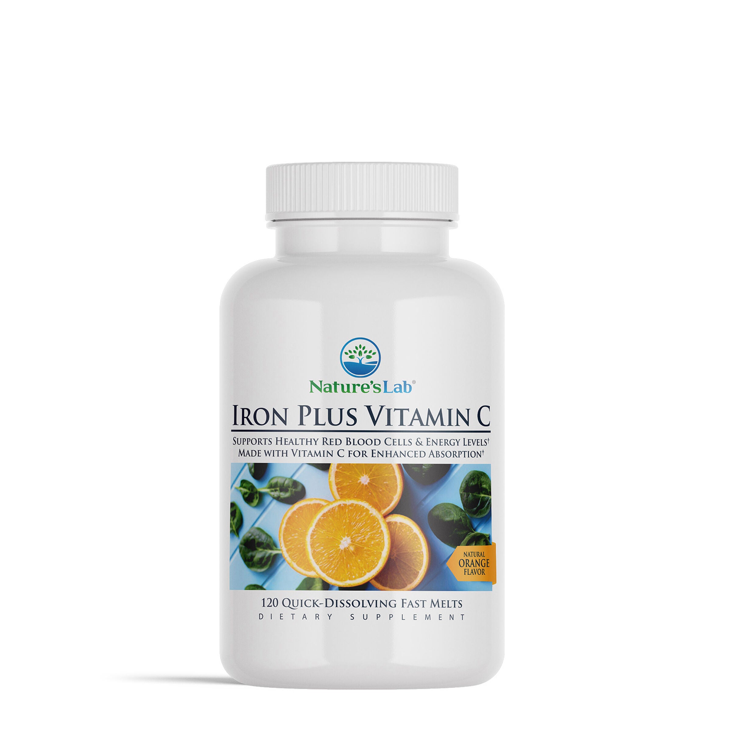 Nature's Lab® - Iron plus Vitamin C - Orange - 120 Melts (120 Servings) | GNC
