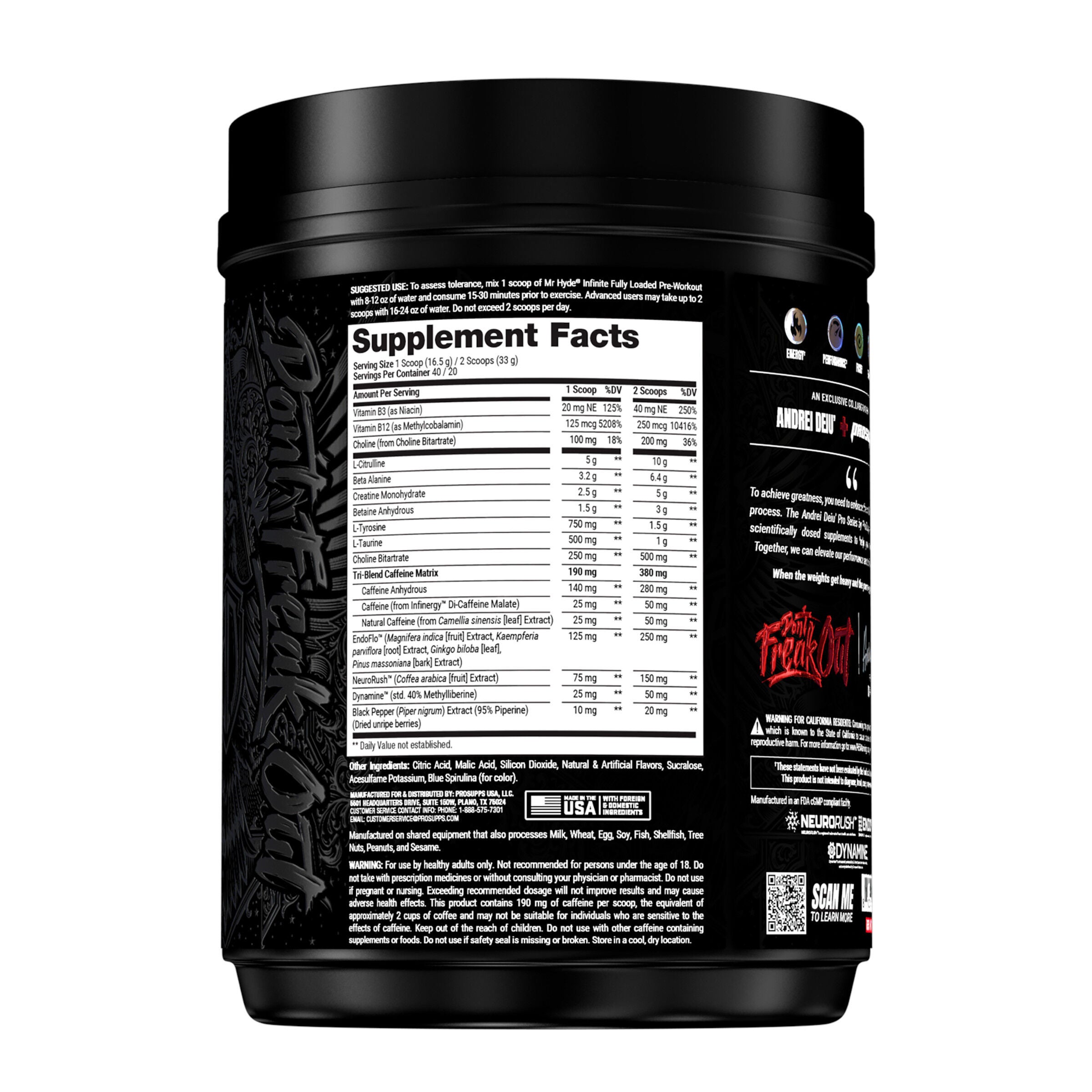 Pro Supps® - Mr. HYDE Infinite Fully Loaded Pre-Workout - Blueberry ...