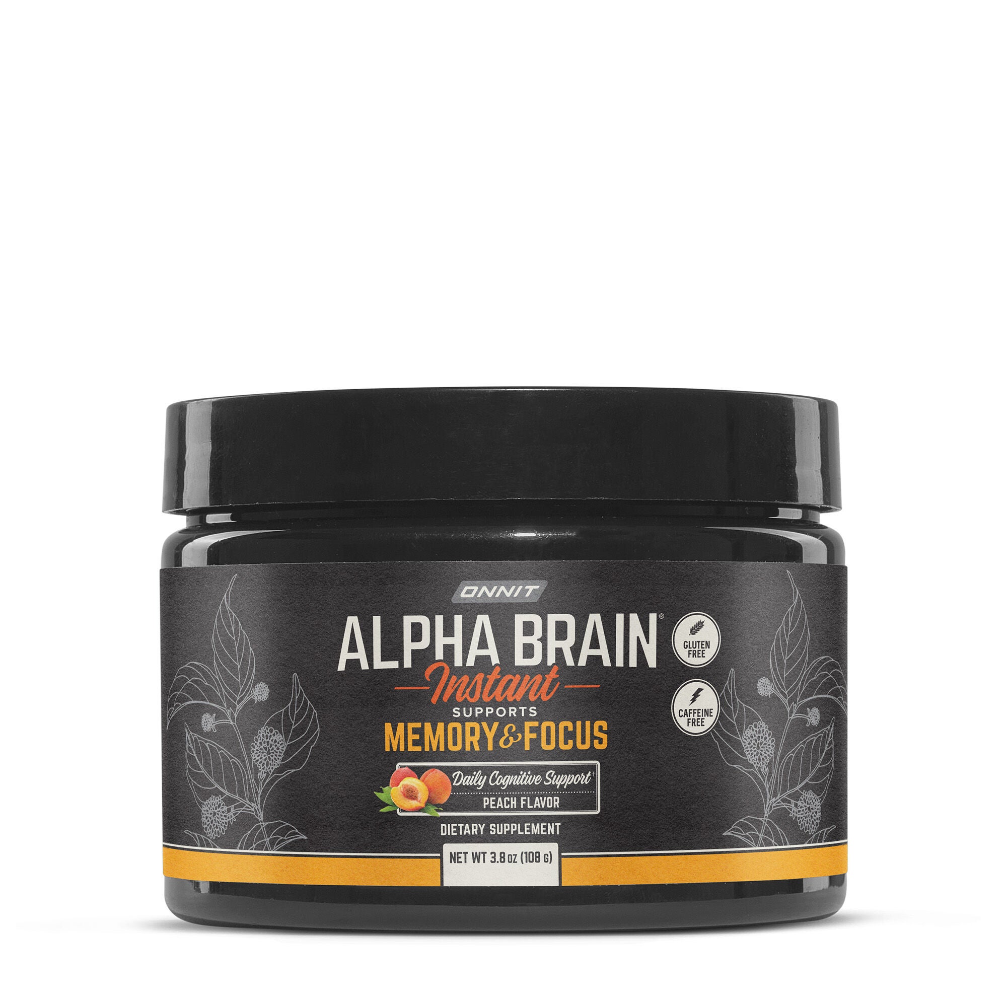 Onnit - Alpha Brain® Instant Memory & Focus - Peach - 3.8 oz | GNC