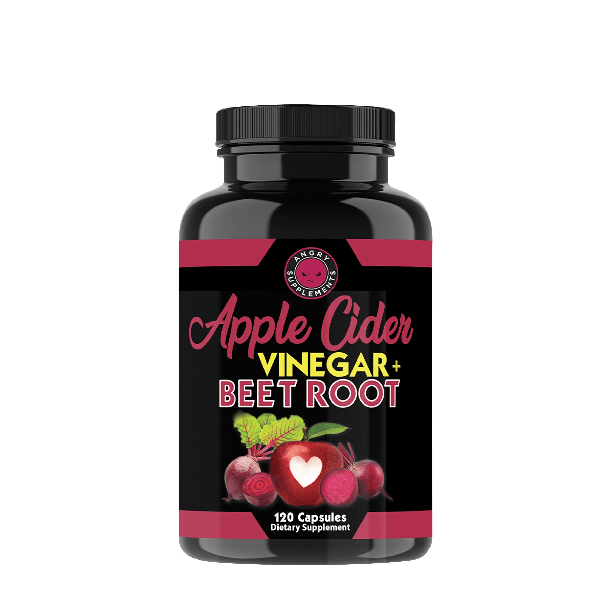 Angry Supplements™ - Apple Cider Vinegar + Beet Root - 120 Capsules (60 ...